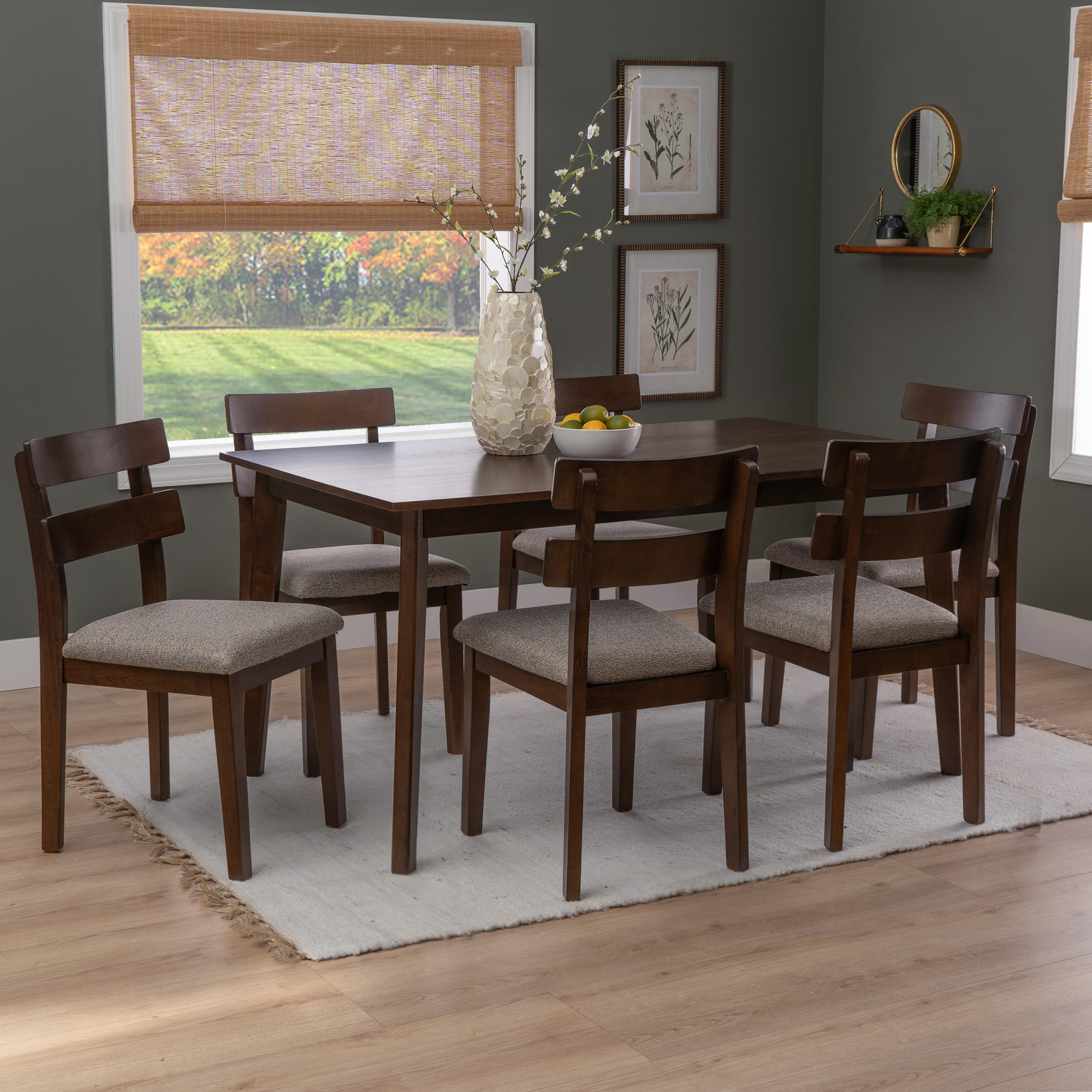 Click here for Linon Devin Dining Table and 6 Chairs  Brown prices
