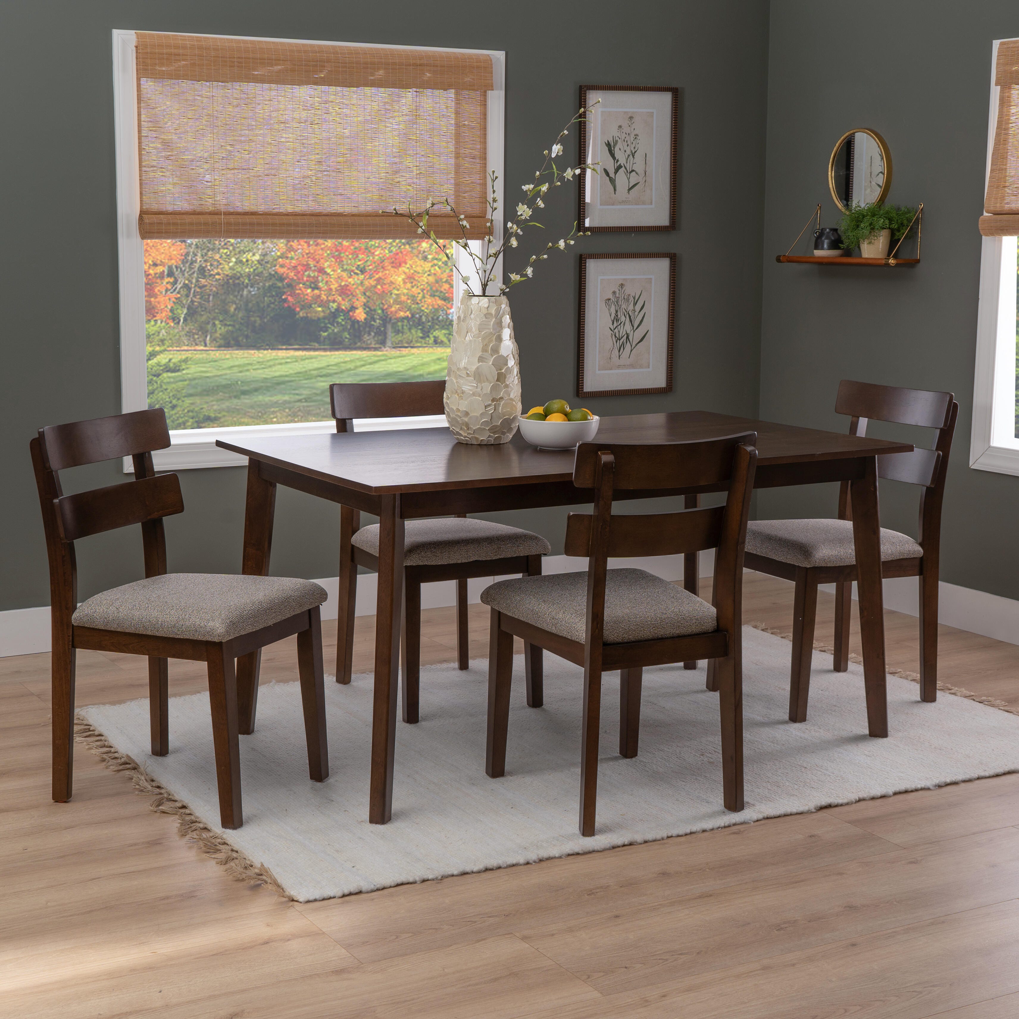 Click here for Linon Devin Dining Table and 4 Chairs  Brown prices