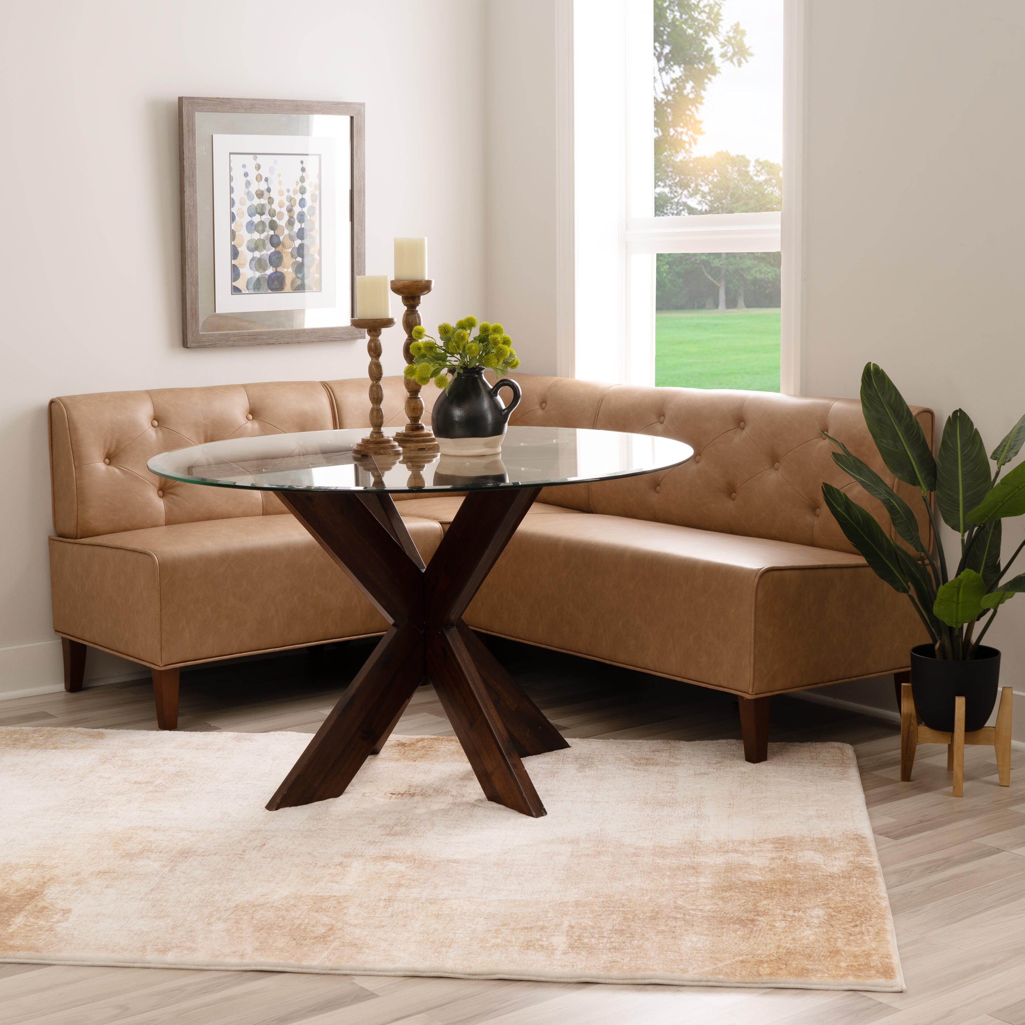 Click here for Linon Gentry Dining Table and Nook  Natural prices