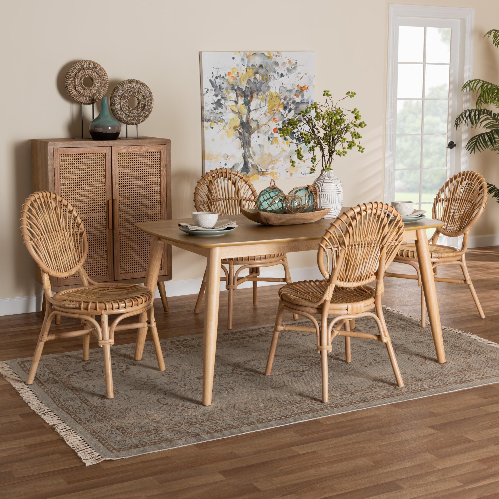 Click here for Bali & Pari Iris Dining Table and 4 Chairs  Natura... prices