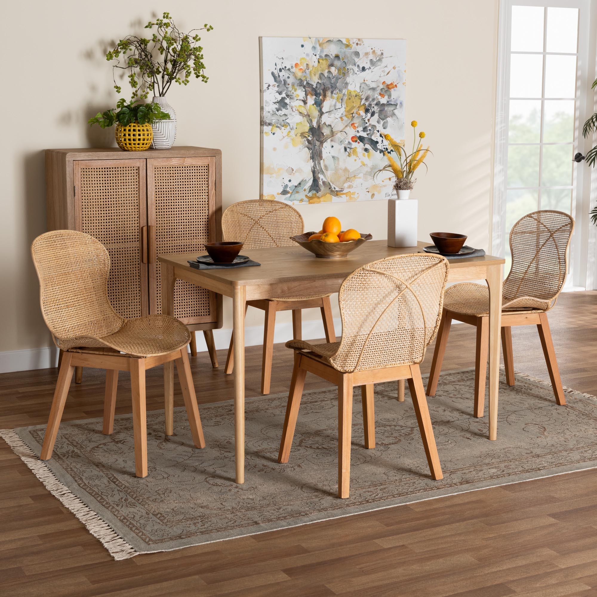 Click here for Bali & Pari Sabelle Dining Table and 4 Round Backr... prices
