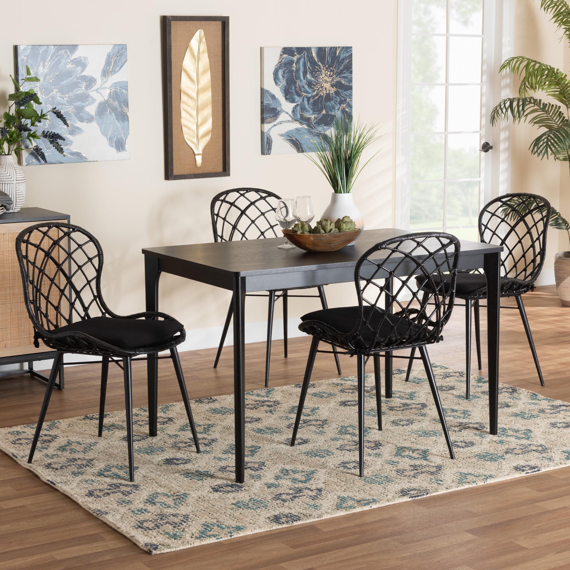 Click here for Bali & Pari Sabelle Dining Table and 4 Openwork Ba... prices