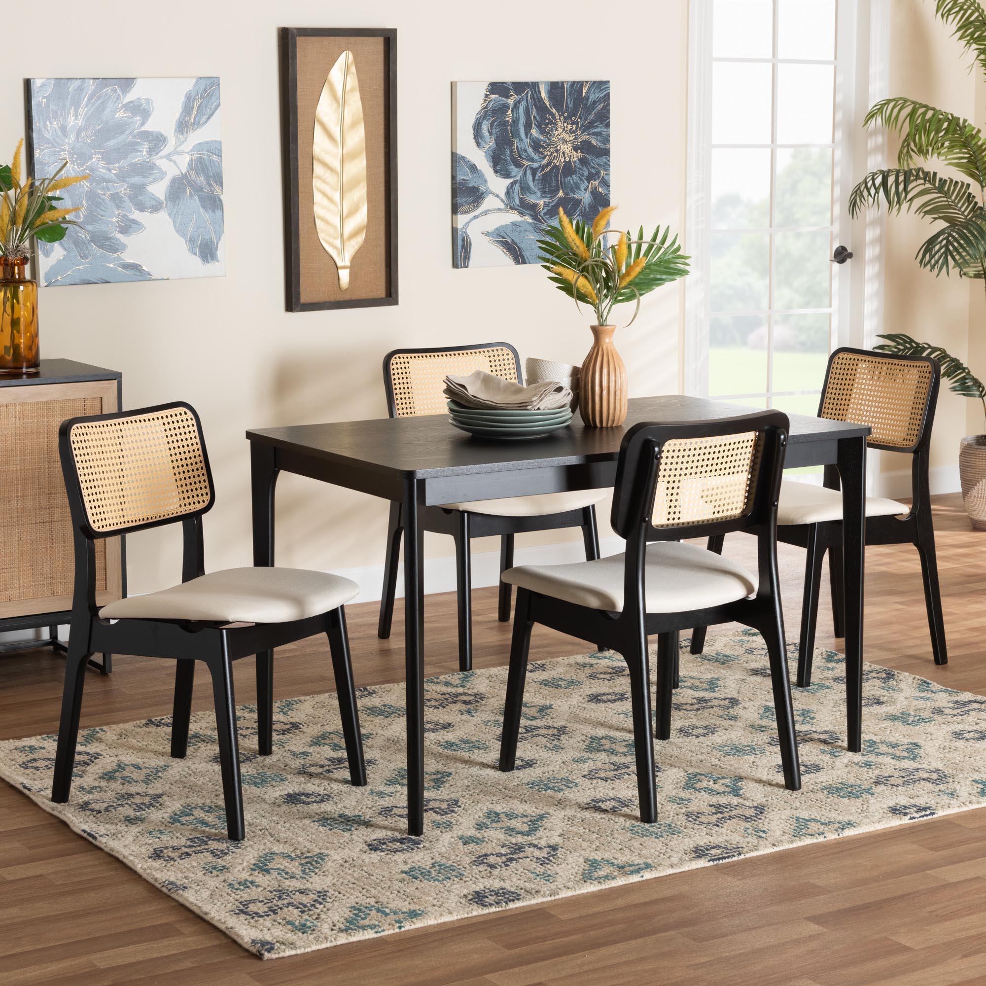 Click here for Baxton Studio Dannon Dining Table and 4 Chairs  Cr... prices