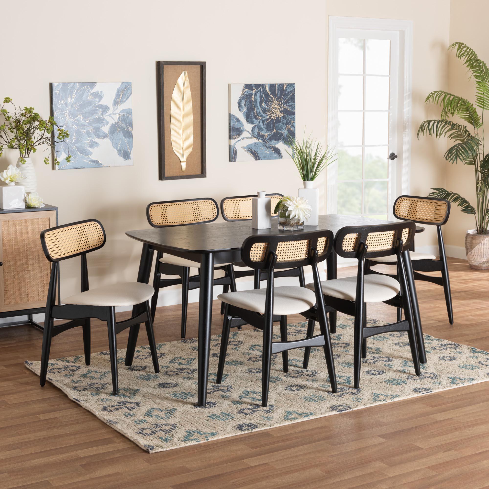 Click here for Baxton Studio Tarana Dining Table and 6 Chairs  Cr... prices