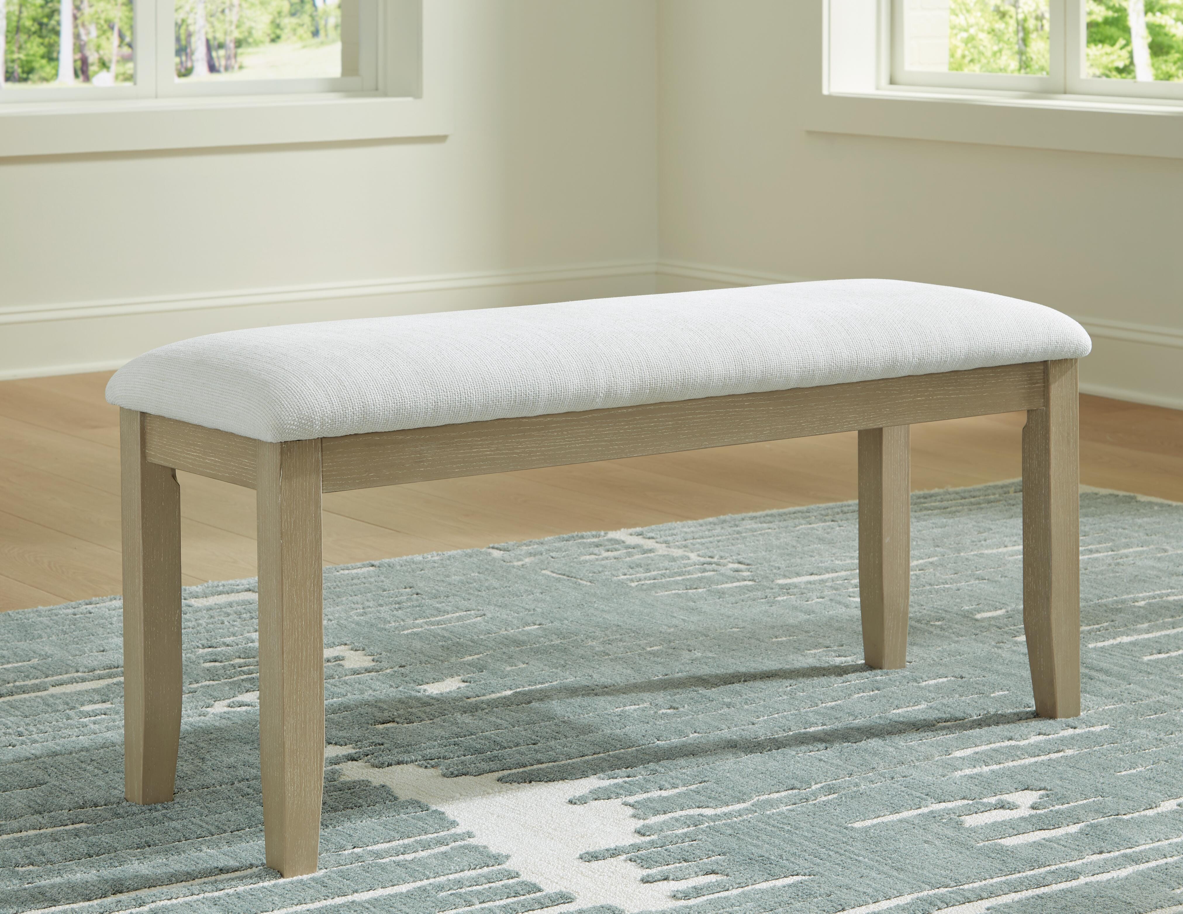 Click here for Calmoro 44 Dining Bench  Off White/Gray prices