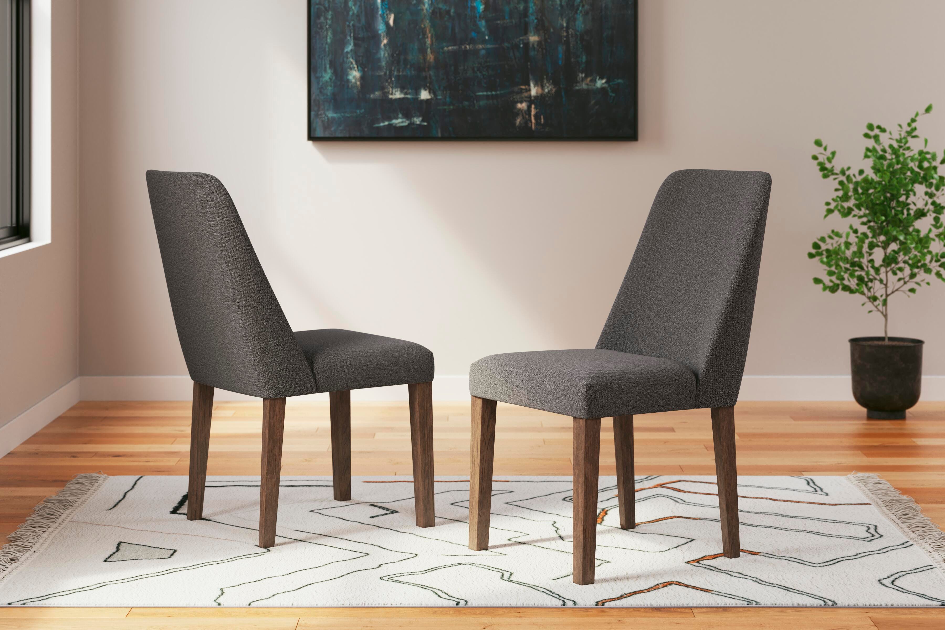 Click here for Lyncott Upholstered Dining Chair  Charcoal/Brown prices