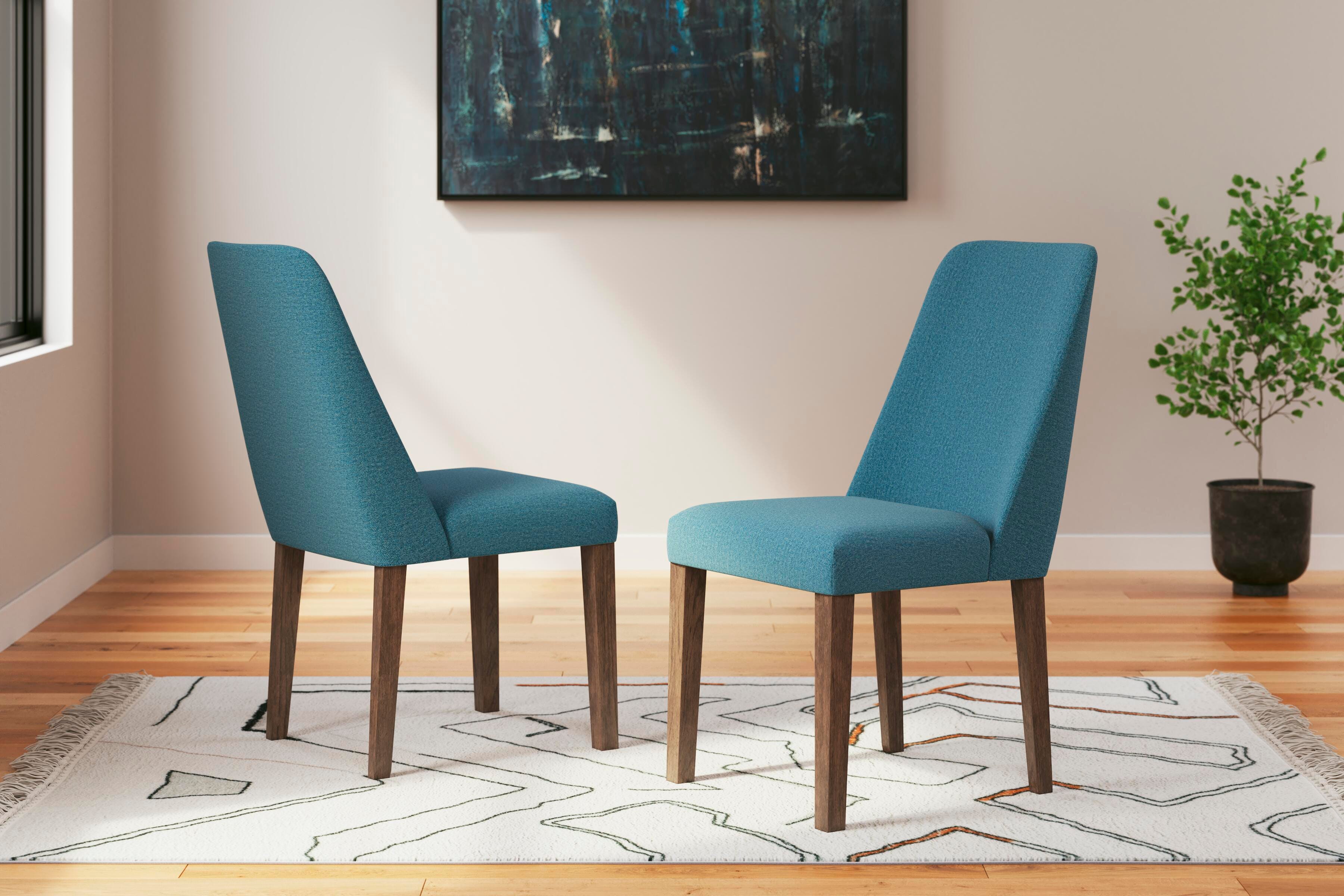Click here for Lyncott Upholstered Dining Chair  Blue/Brown prices