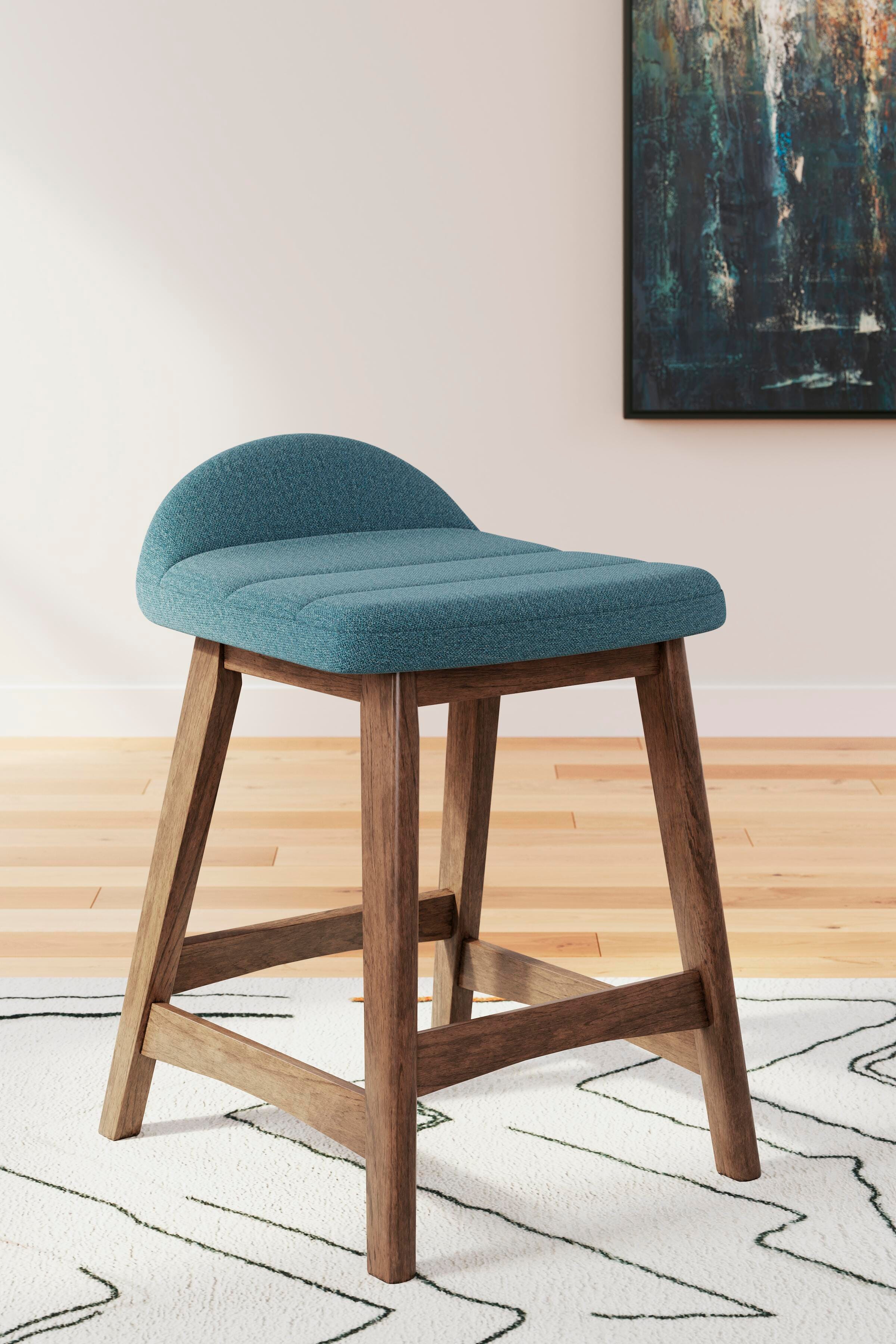 Click here for Lyncott Counter Height Upholstered Bar Stool  Blue... prices