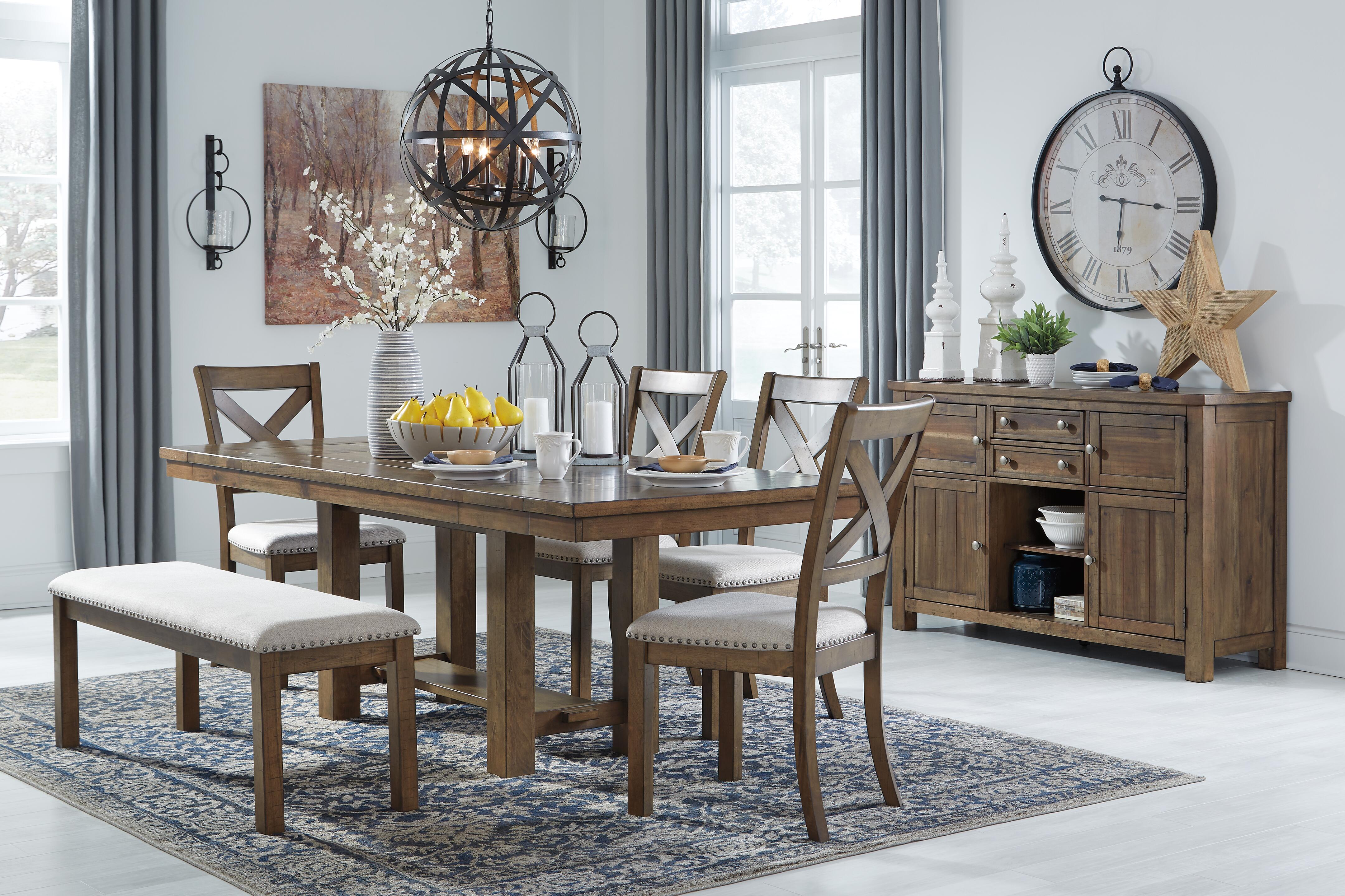 Click here for Moriville Dining Table and 4 Chairs and Bench  Gra... prices