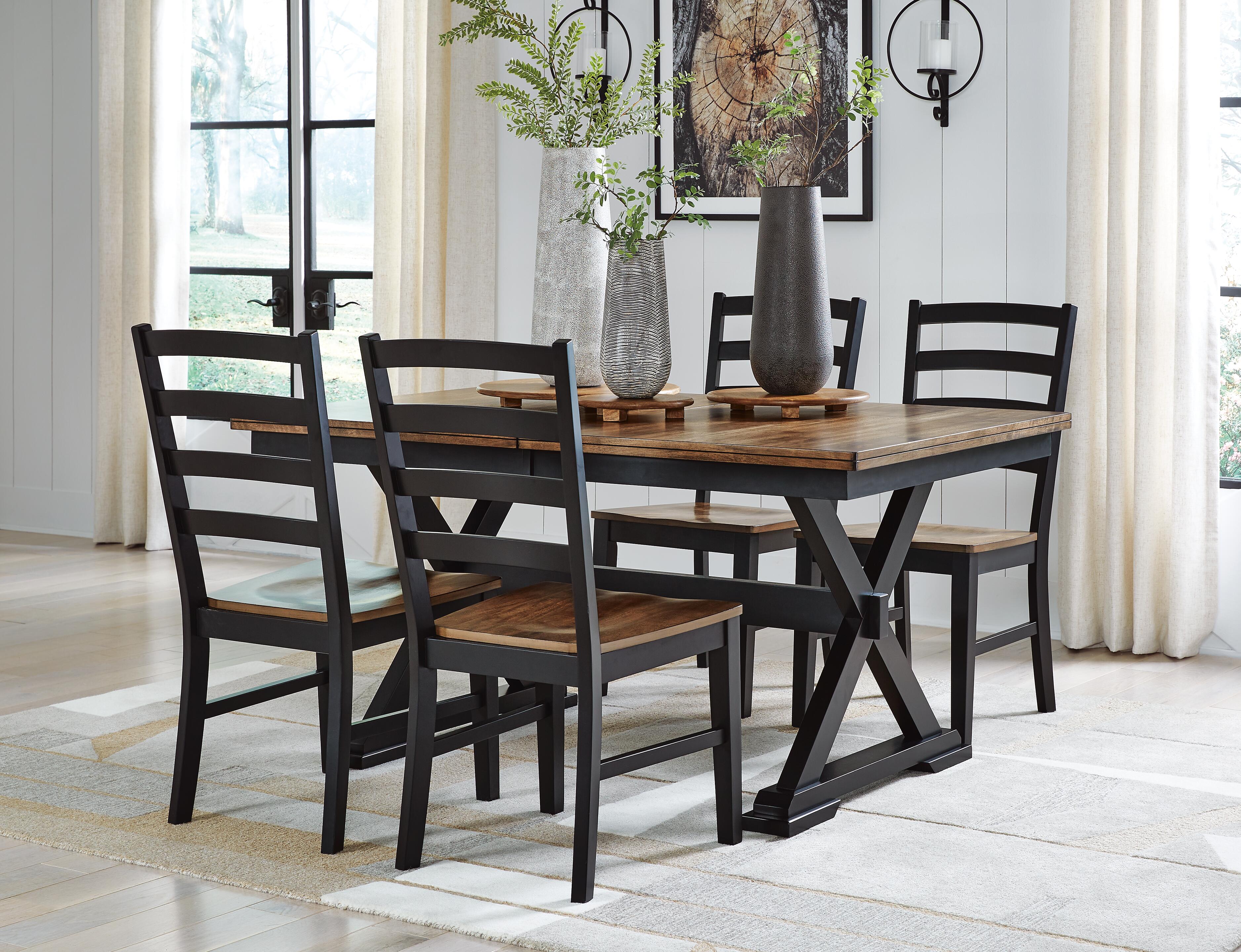 Click here for Wildenauer Dining Table and 4 Chairs  Brown/Black prices