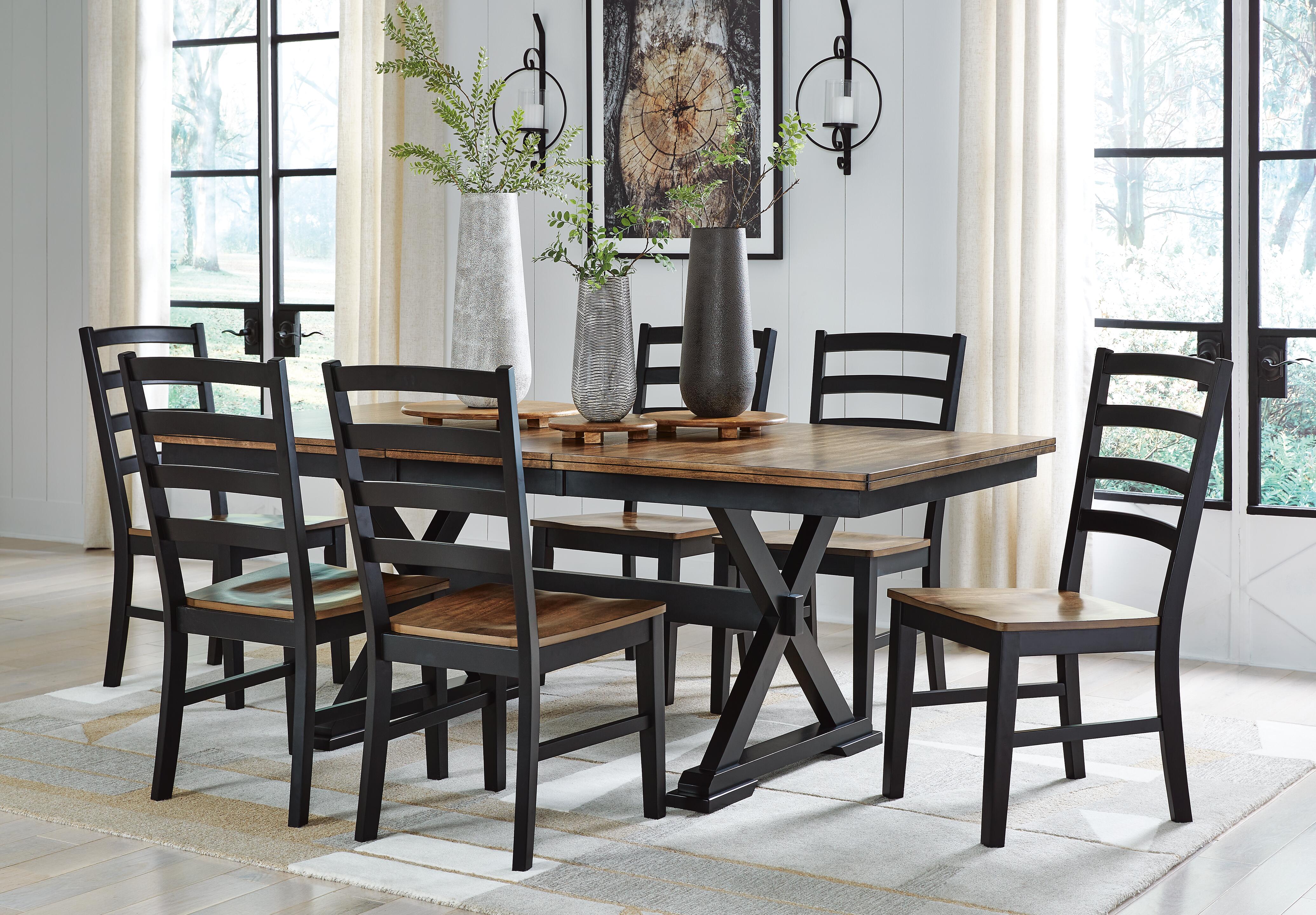 Click here for Wildenauer Dining Table and 6 Chairs  Brown/Black prices