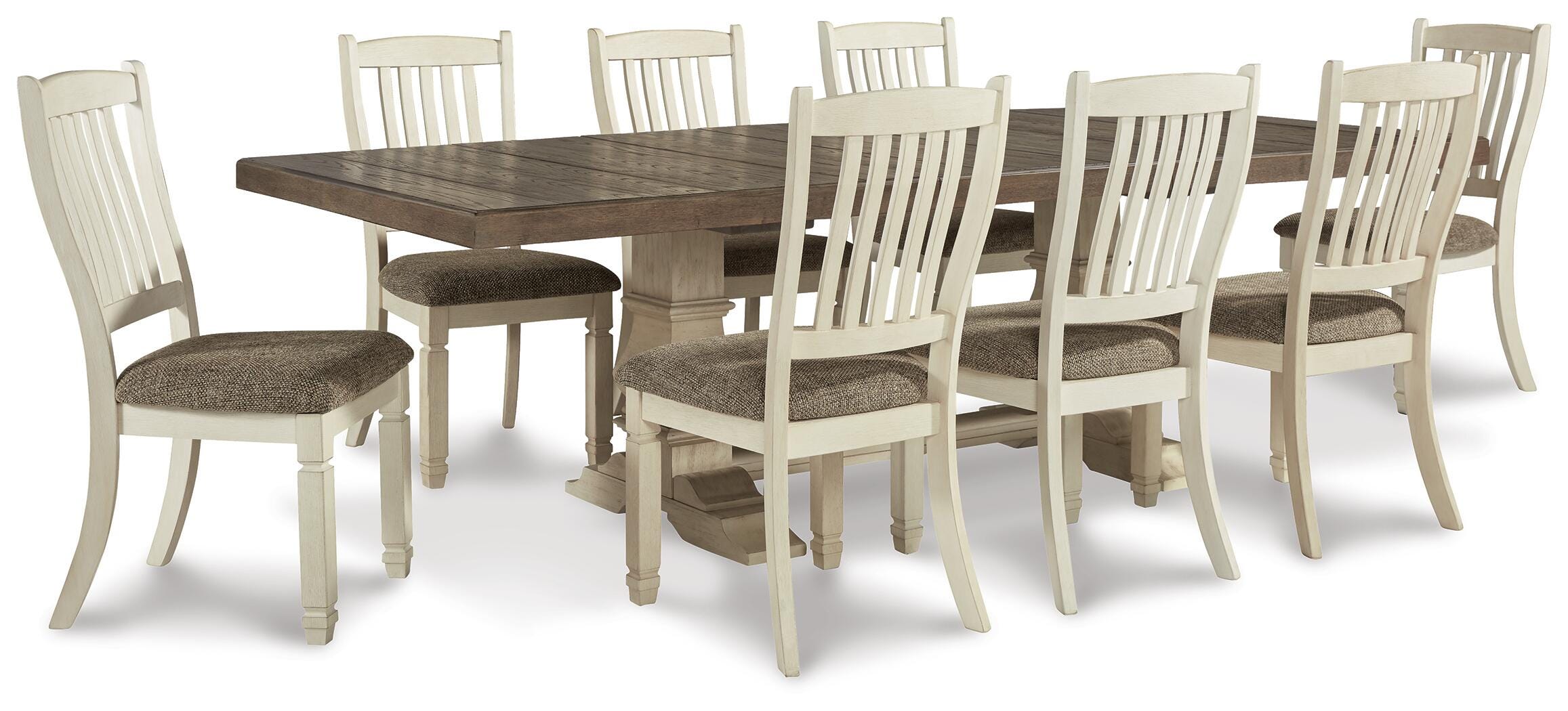 Click here for Bolanburg Dining Table and 8 Chairs  Antique White prices