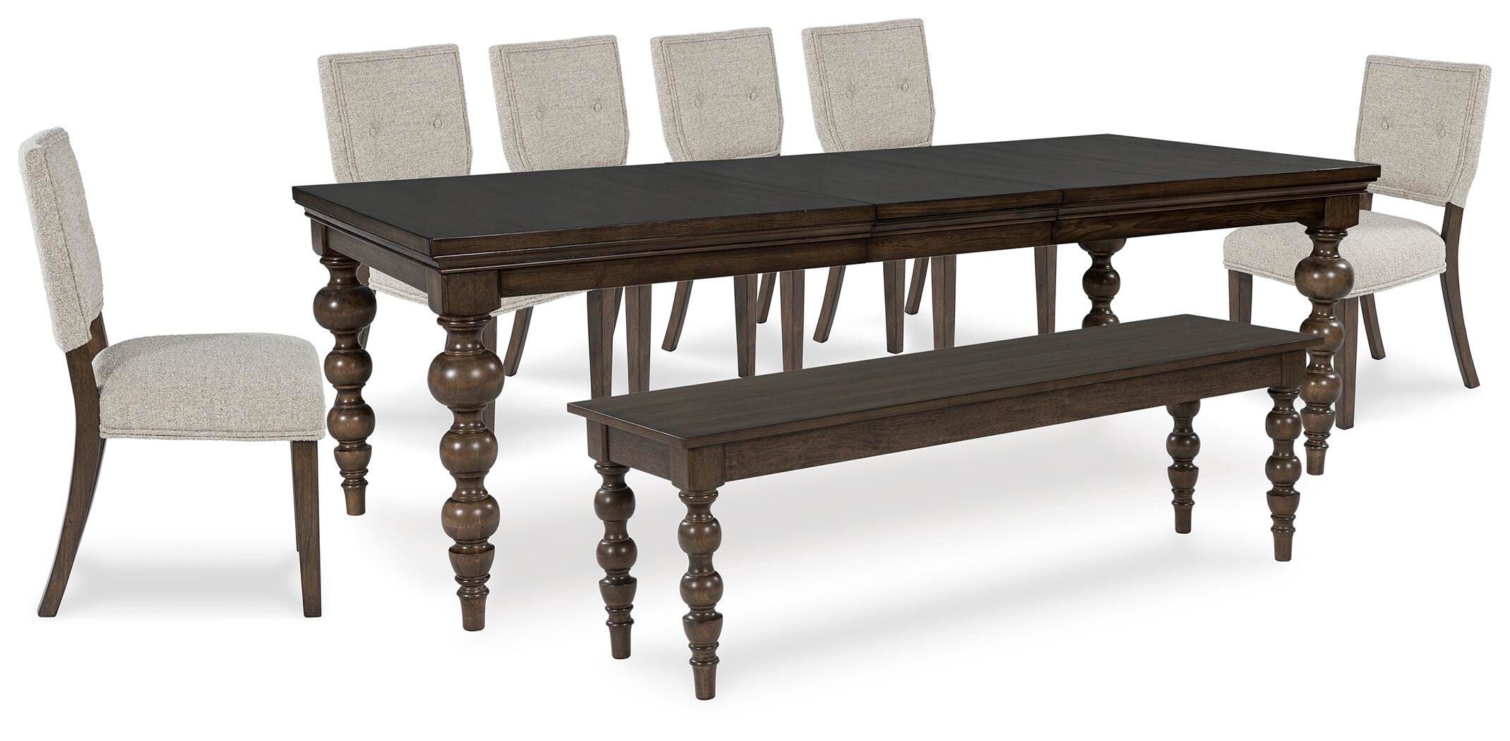Click here for Veramond Dining Table and 6 Chairs and Bench  Dark... prices