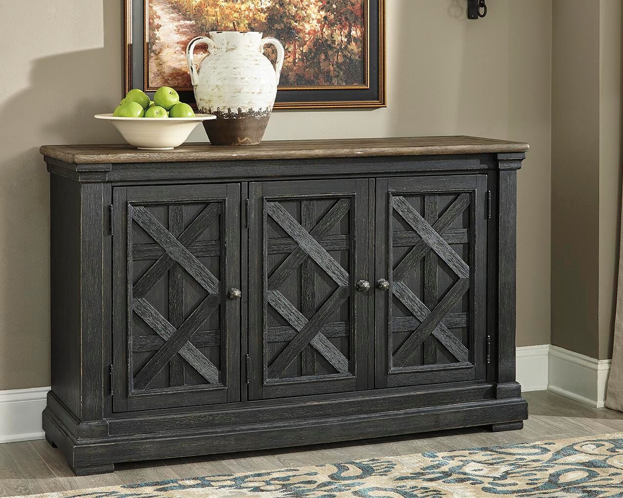 Click here for Tyler Creek 3 Door Dining Server  Black/Gray prices