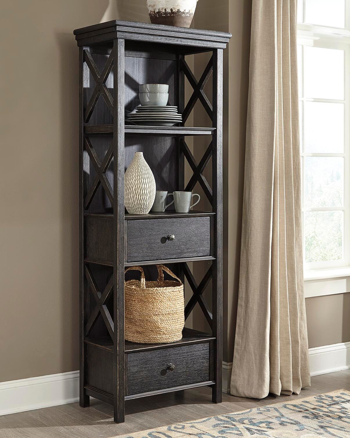 Click here for Tall Tyler Creek Display Cabinet with Drawers and... prices