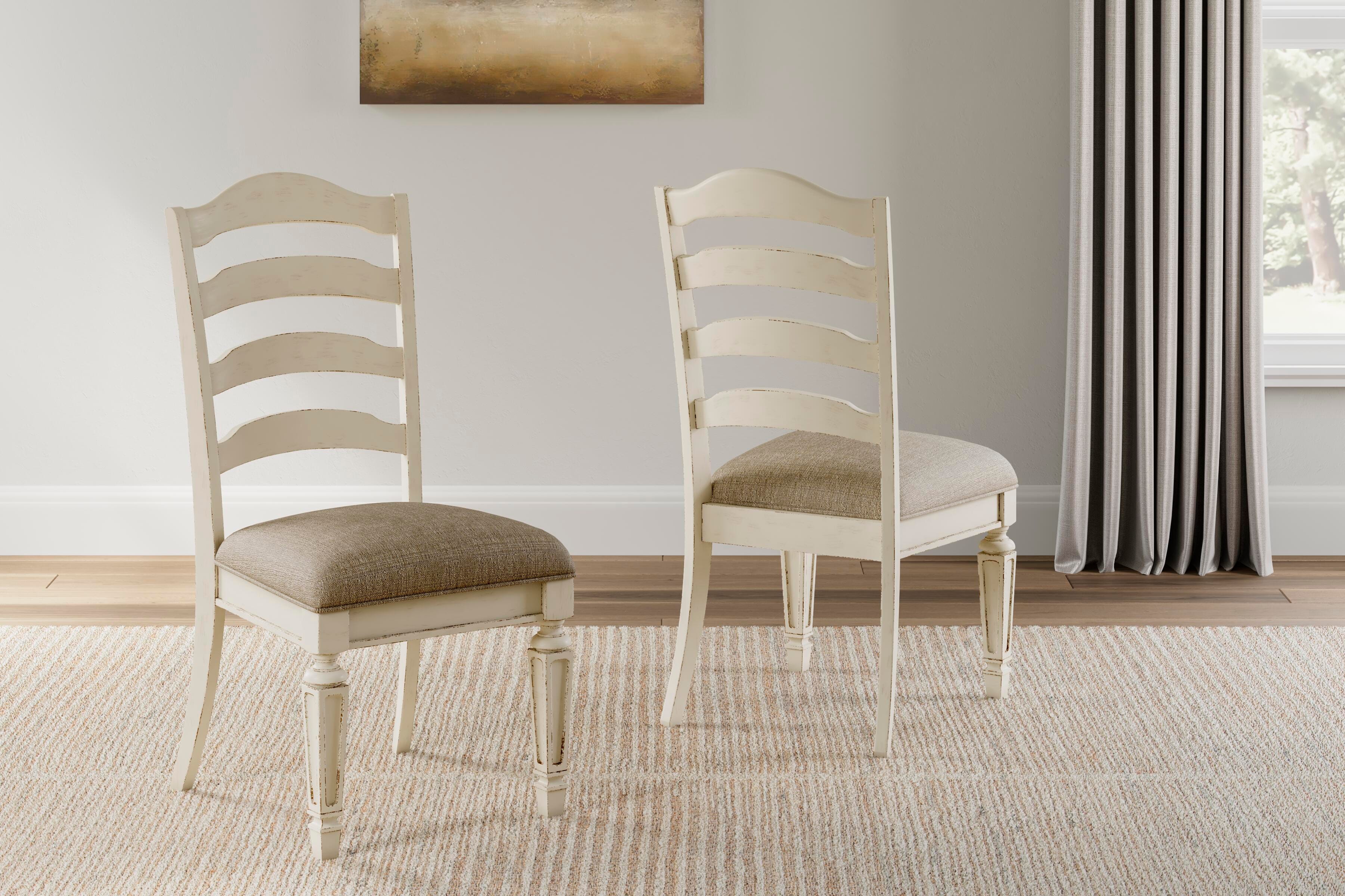 Click here for Realyn Ladderback Dining Chair  Chipped White prices