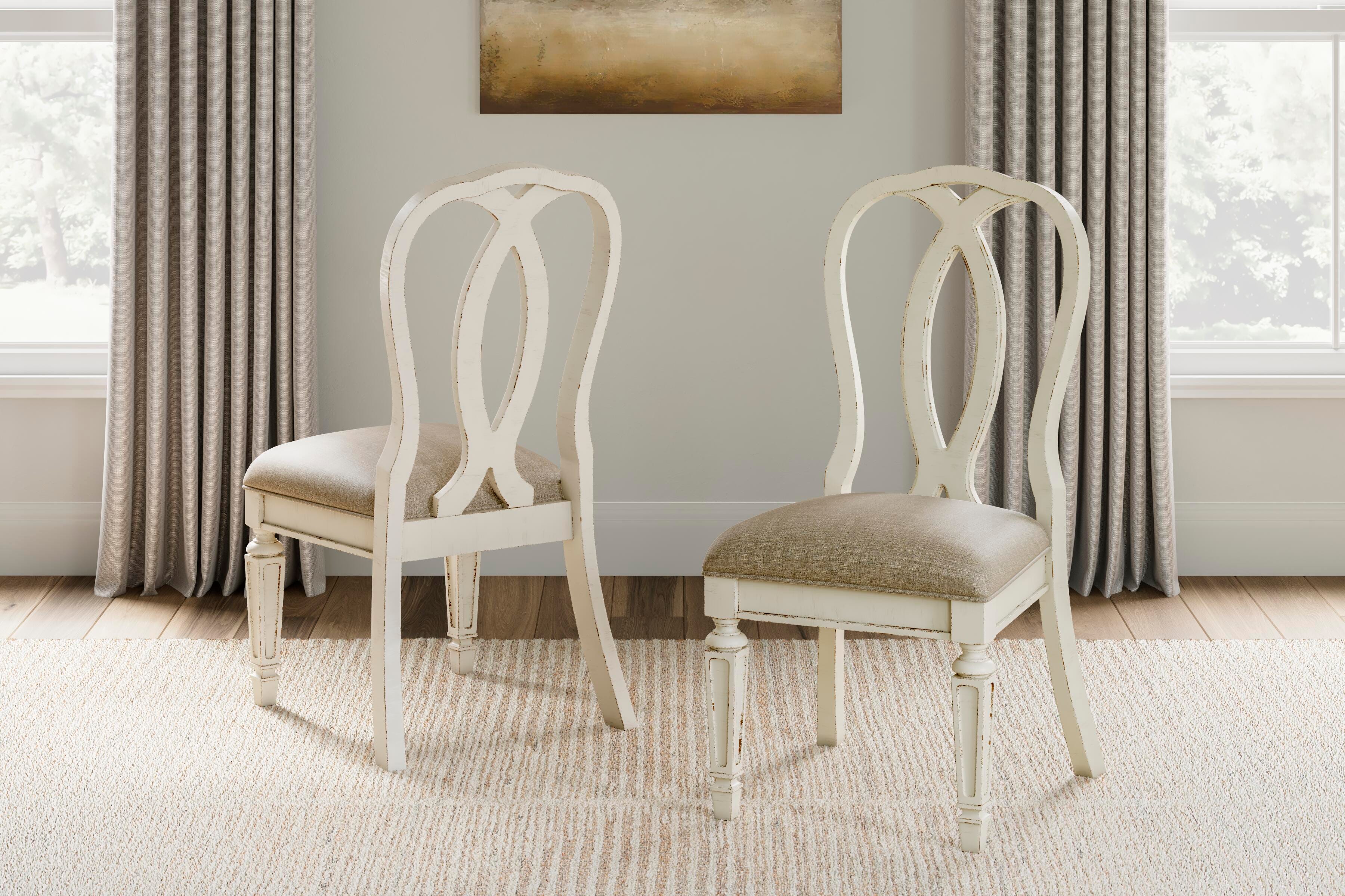 Click here for Realyn Ribbon Back Dining Chair  Chipped White prices