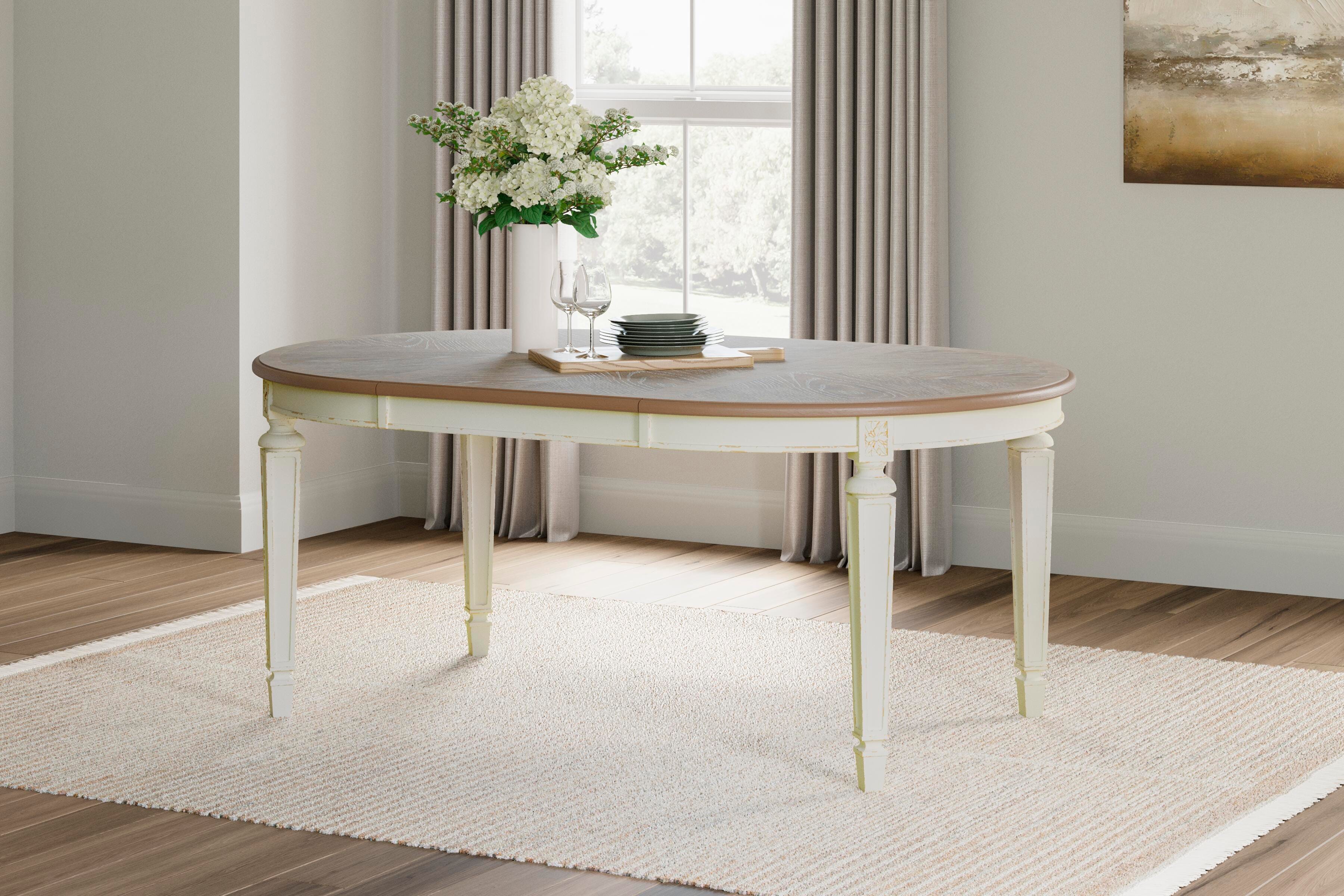 Click here for Realyn Oval 48-72 Extendable Dining Table  Chipped... prices