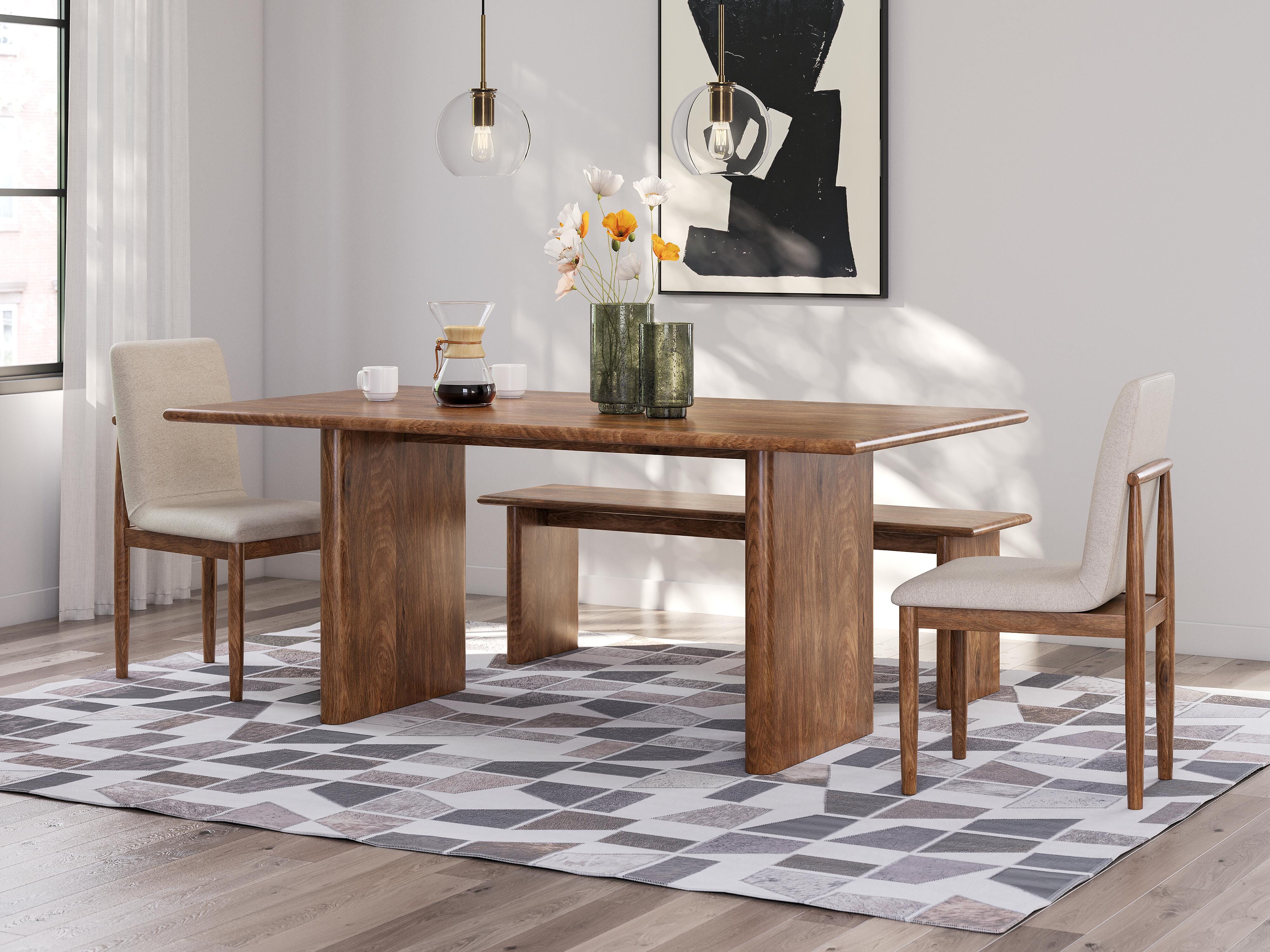 Click here for Isanti Dining Table and 2 Chairs and Bench  Light... prices