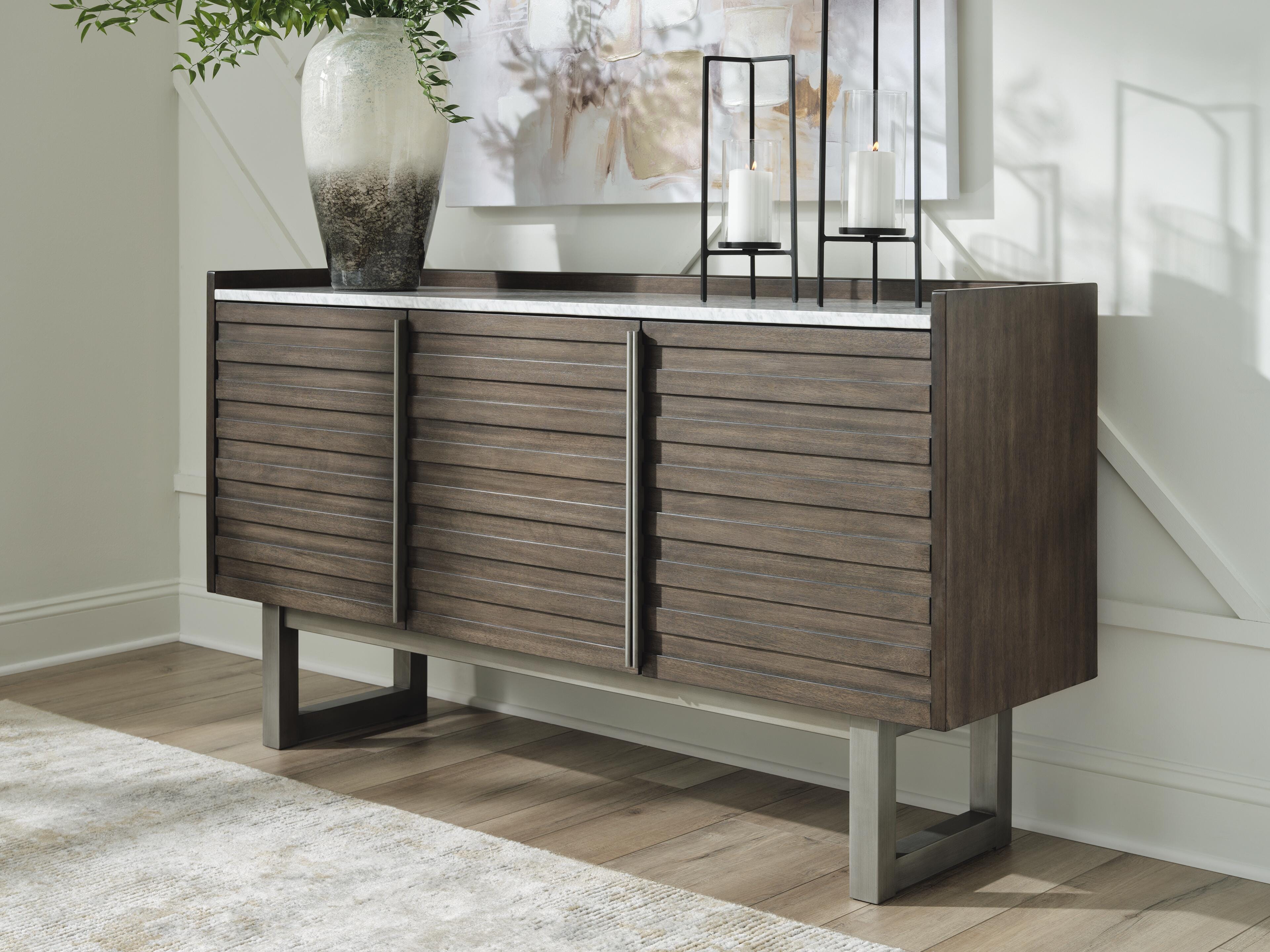 Click here for Arkenton Dining Server  Grayish Brown/White prices