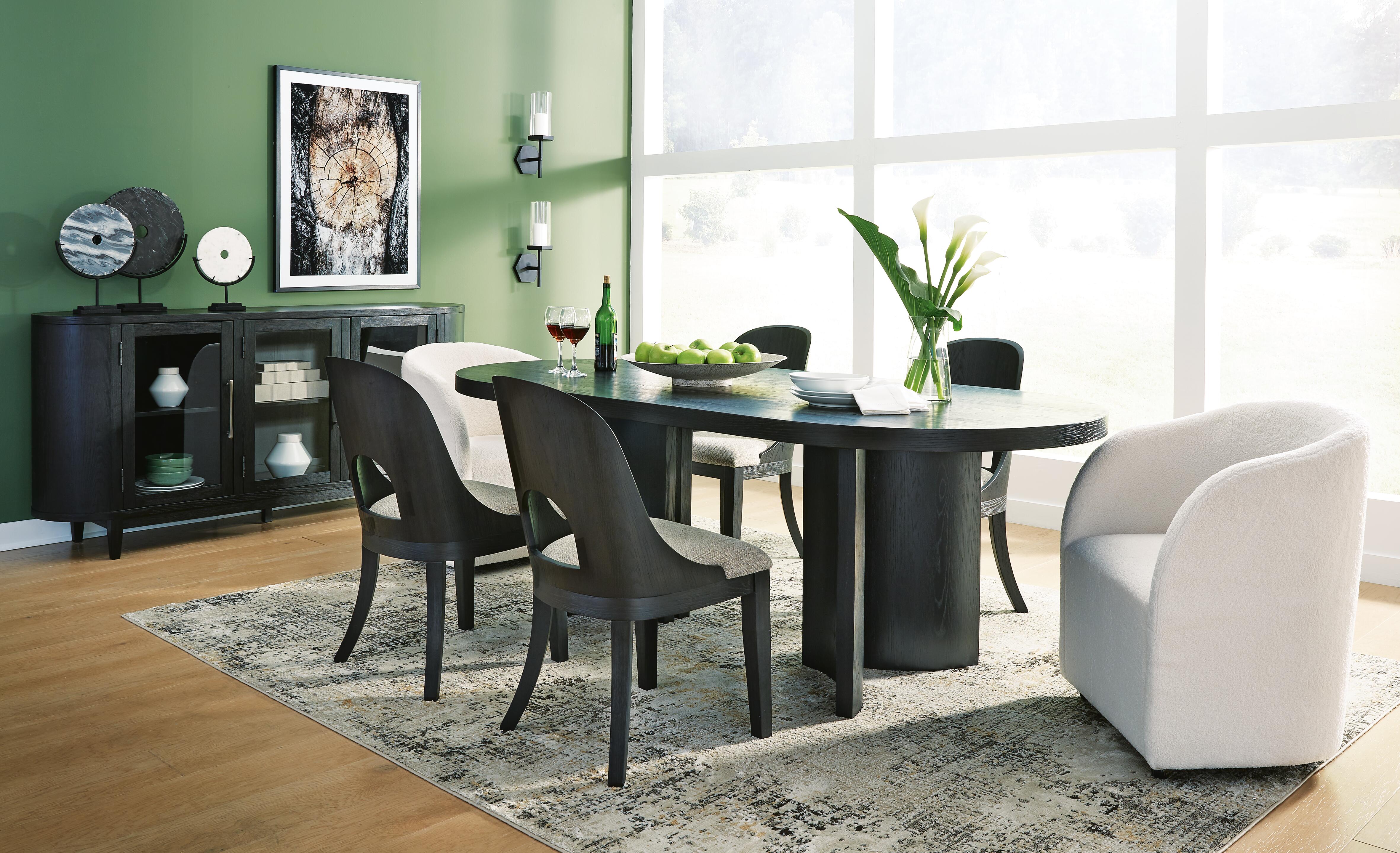 Click here for Rowanbeck Dining Table and 6 Chairs  Black prices
