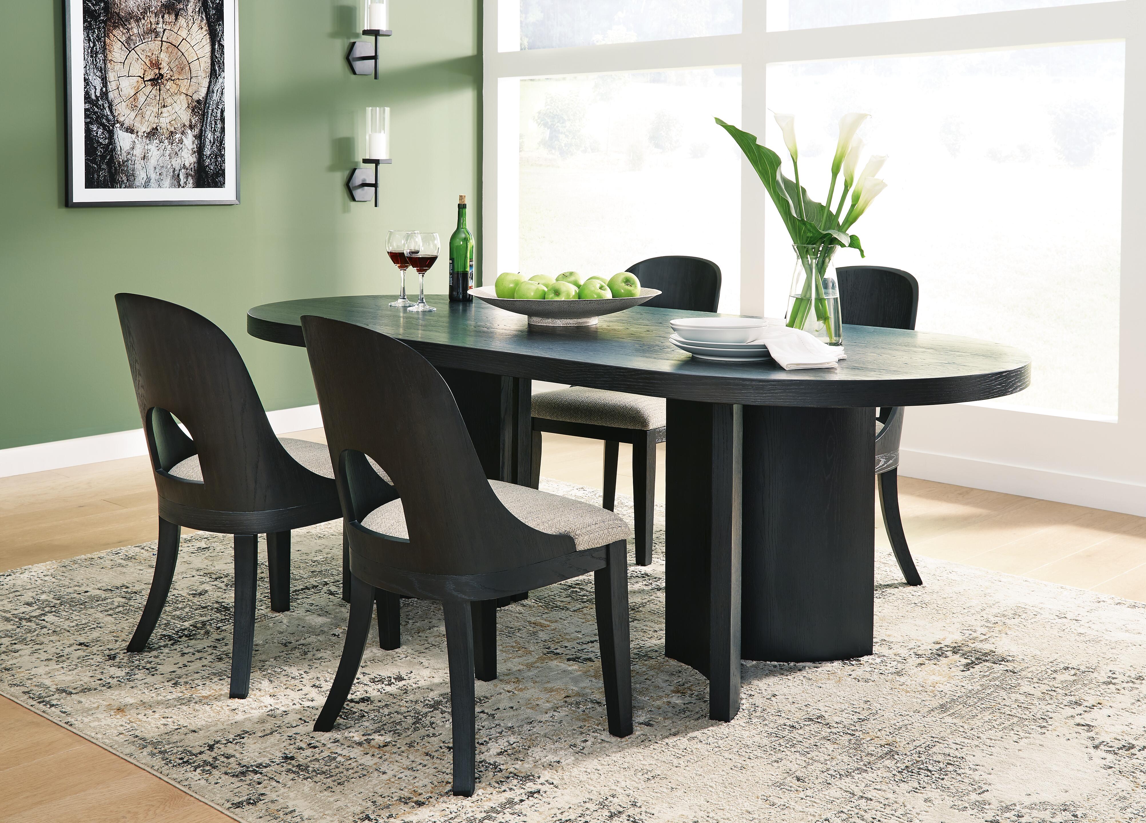 Click here for Rowanbeck Dining Table and 4 Chairs  Black prices