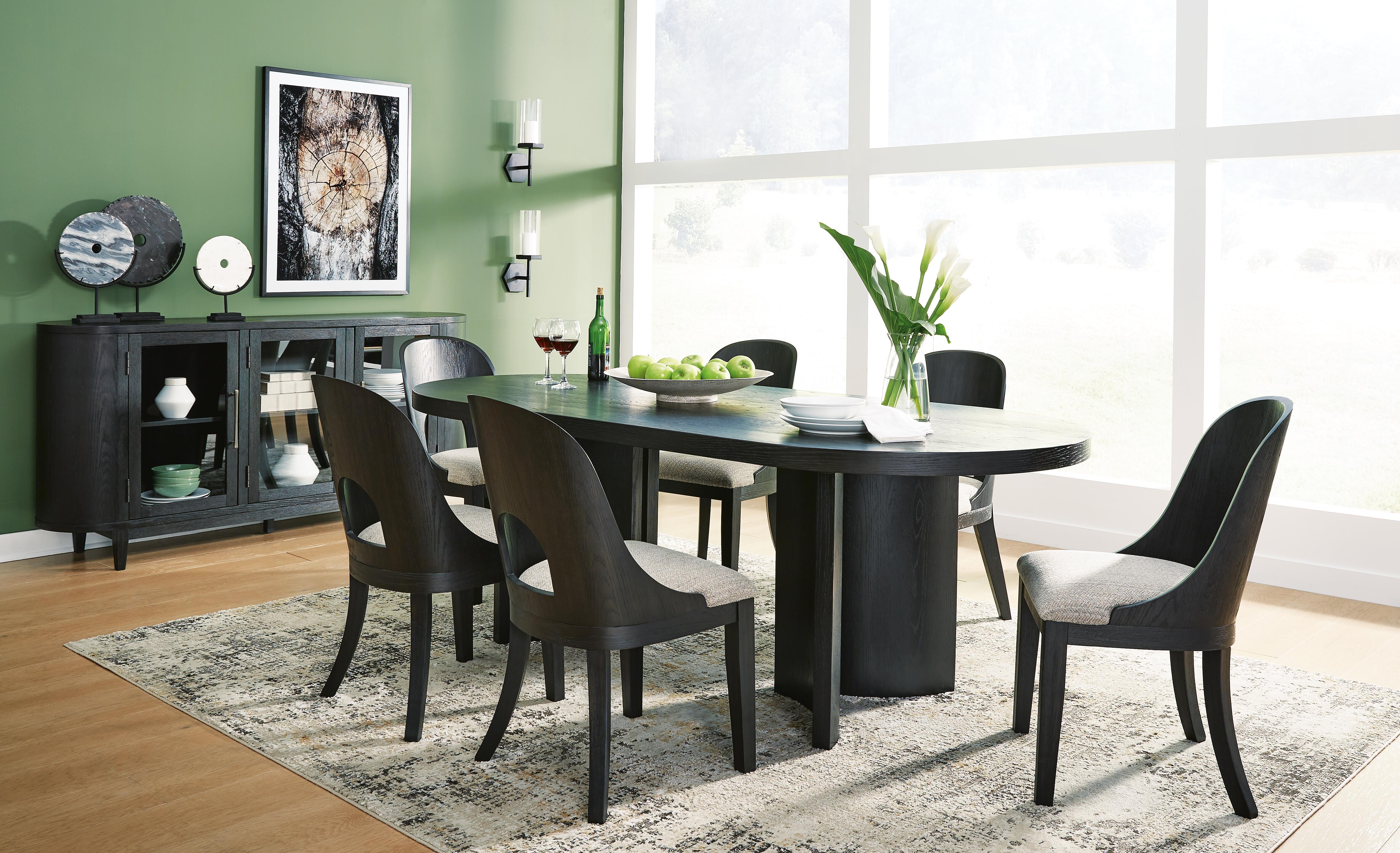 Click here for Rowanbeck Dining Table and 6 Chairs  Black prices