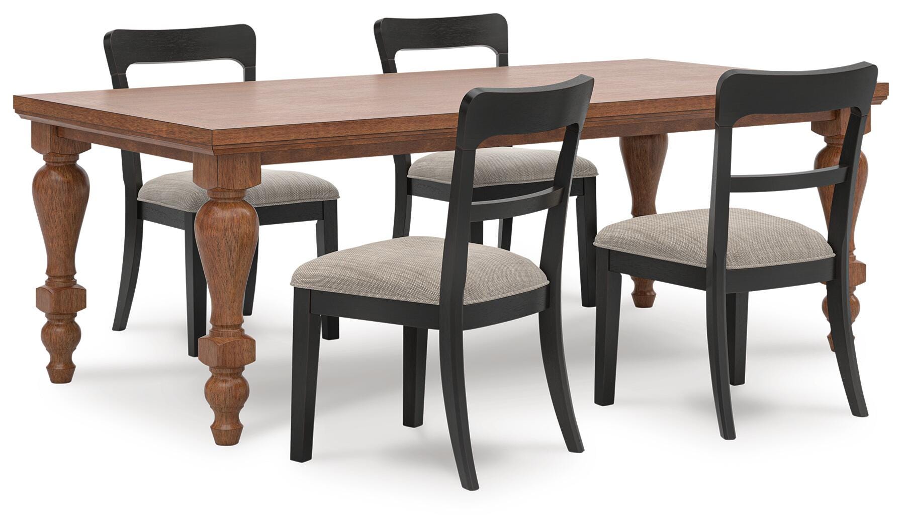 Chadworth Dining Table and 4 Chairs  Brown