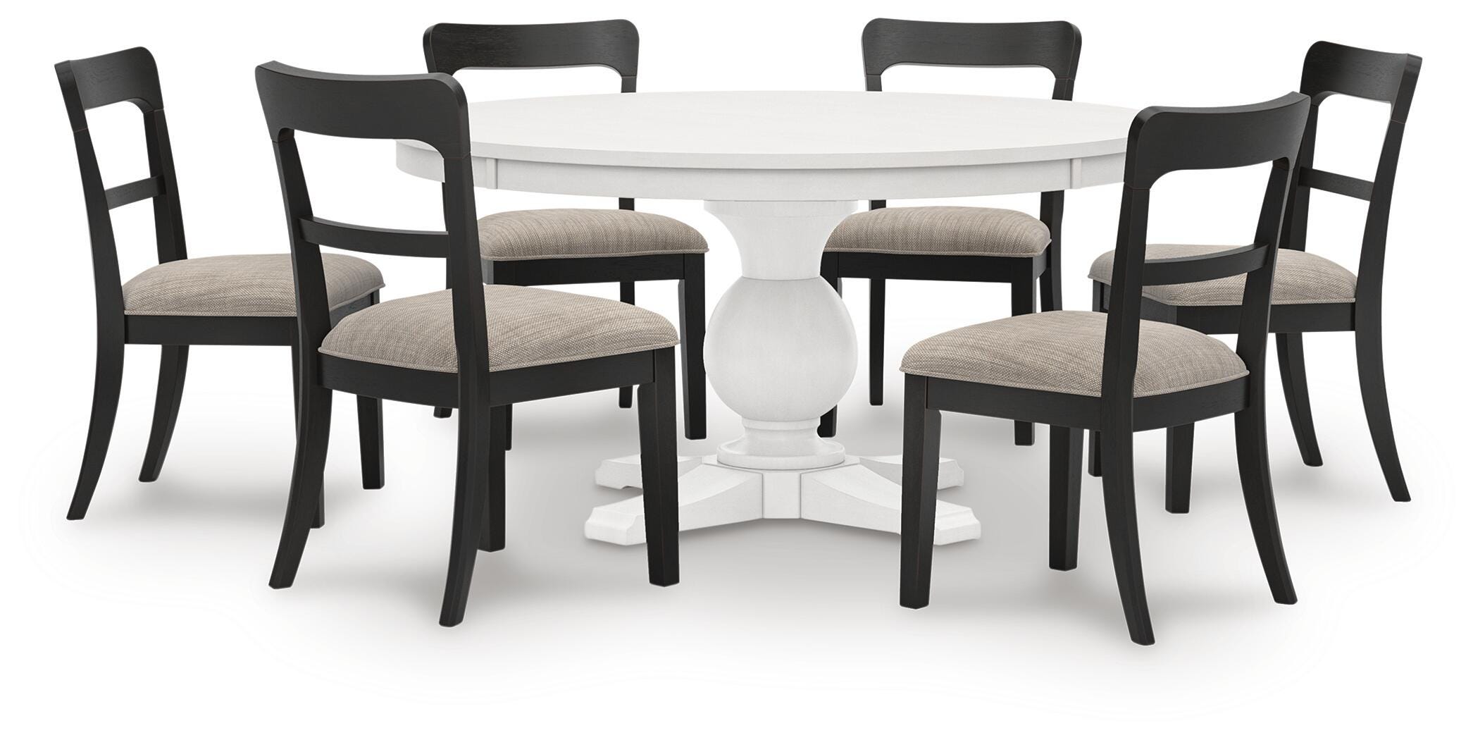 Click here for Chadworth Dining Table and 6 Chairs  White prices