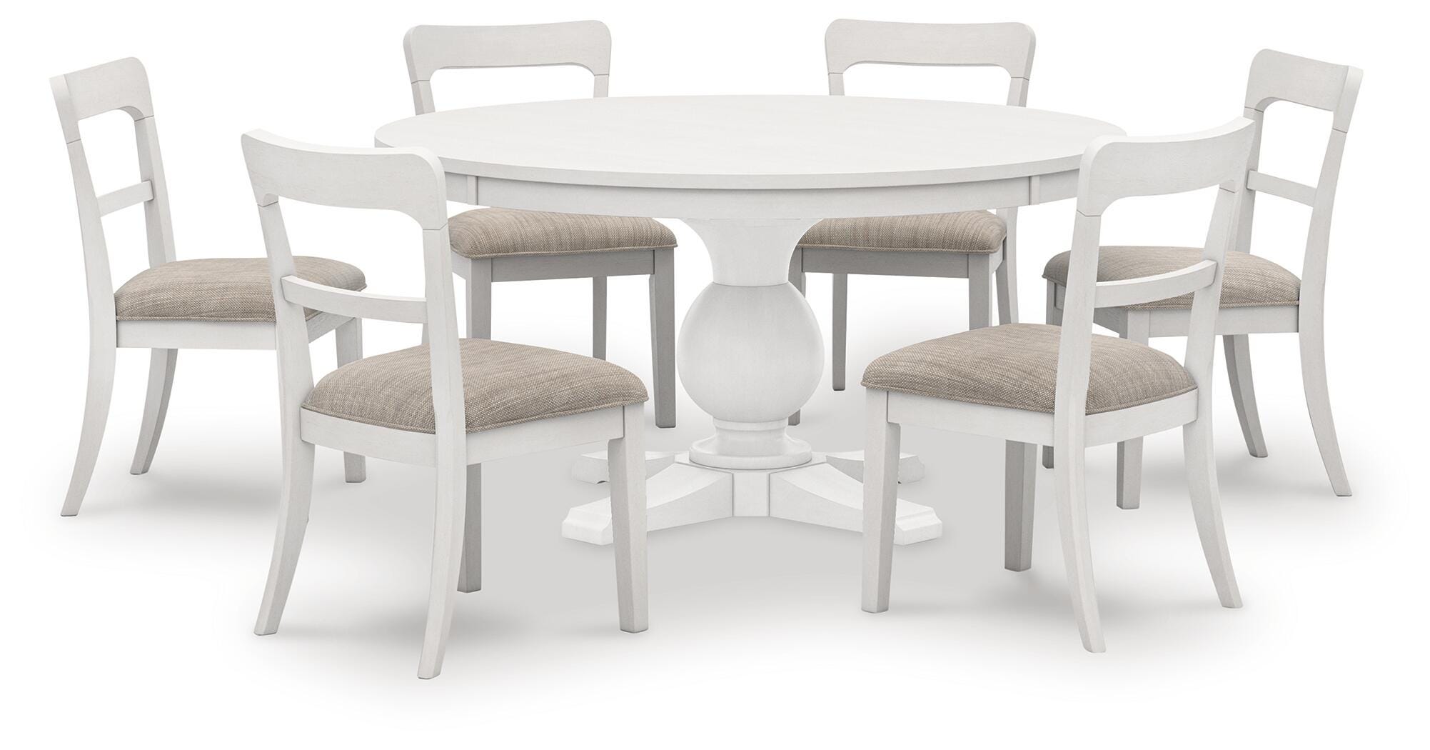 Click here for Chadworth Dining Table and 6 Chairs  White prices