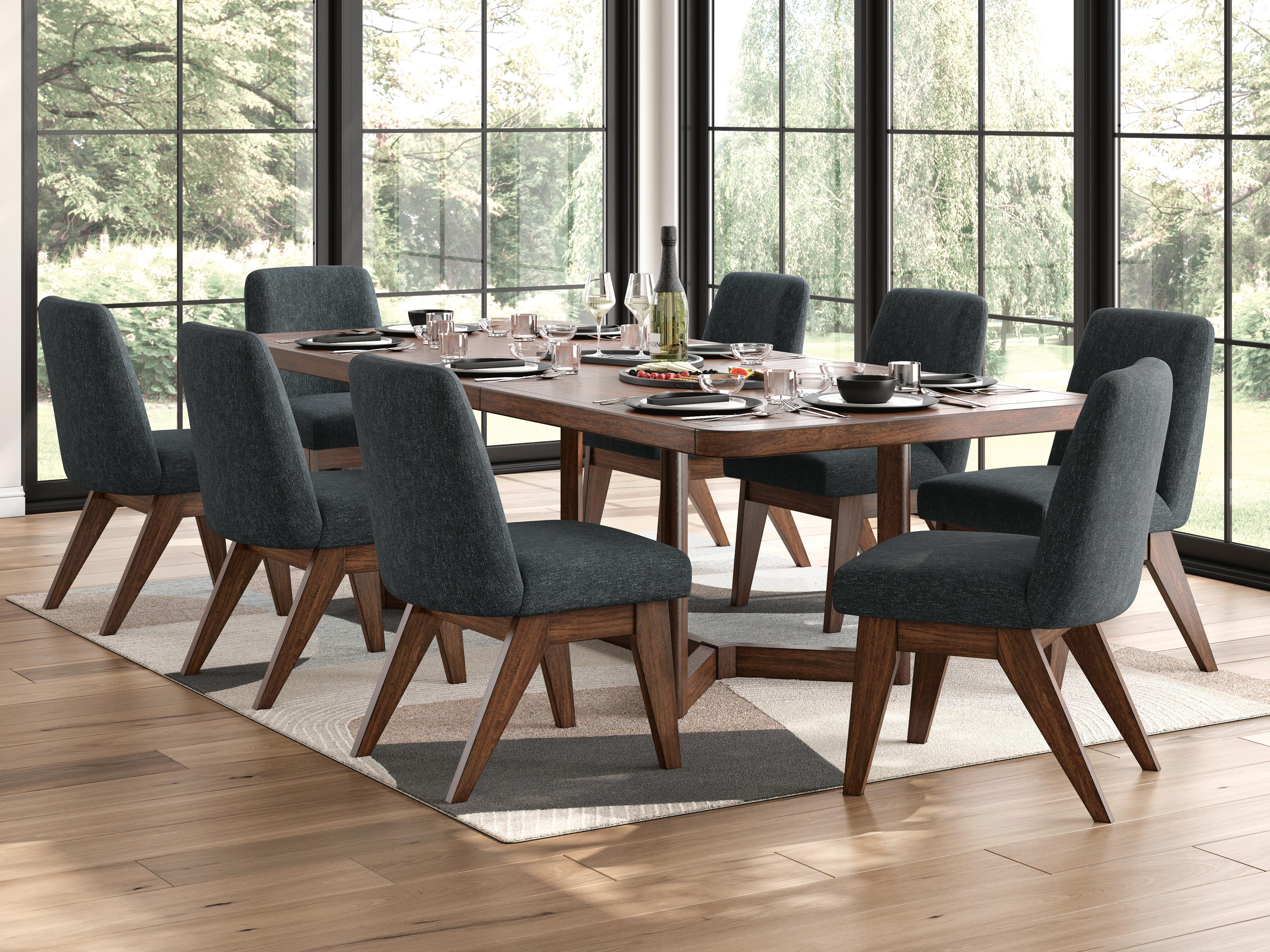 Click here for Kendamor Dining Table and 8 Chairs  Dark Brown prices
