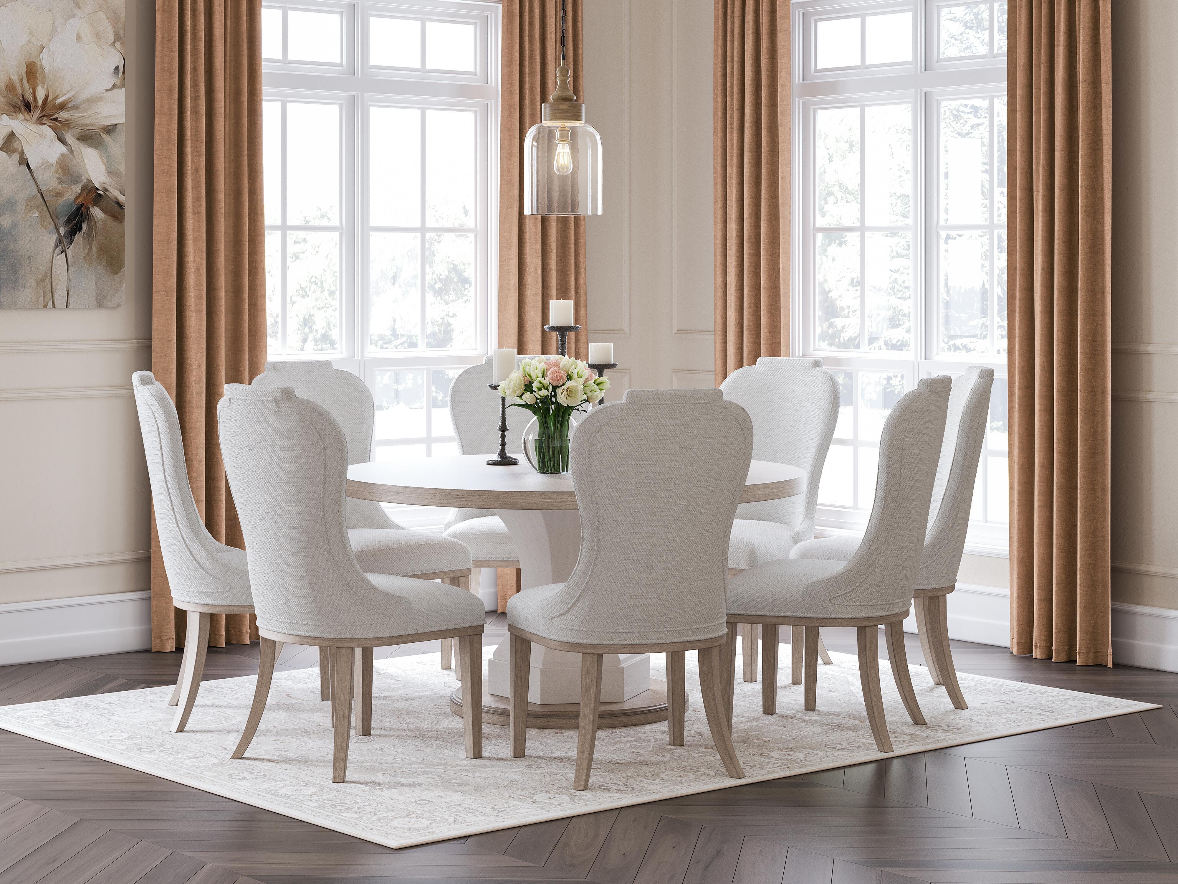 Click here for Jorlaina Dining Table and 8 Chairs  Light Grayish... prices