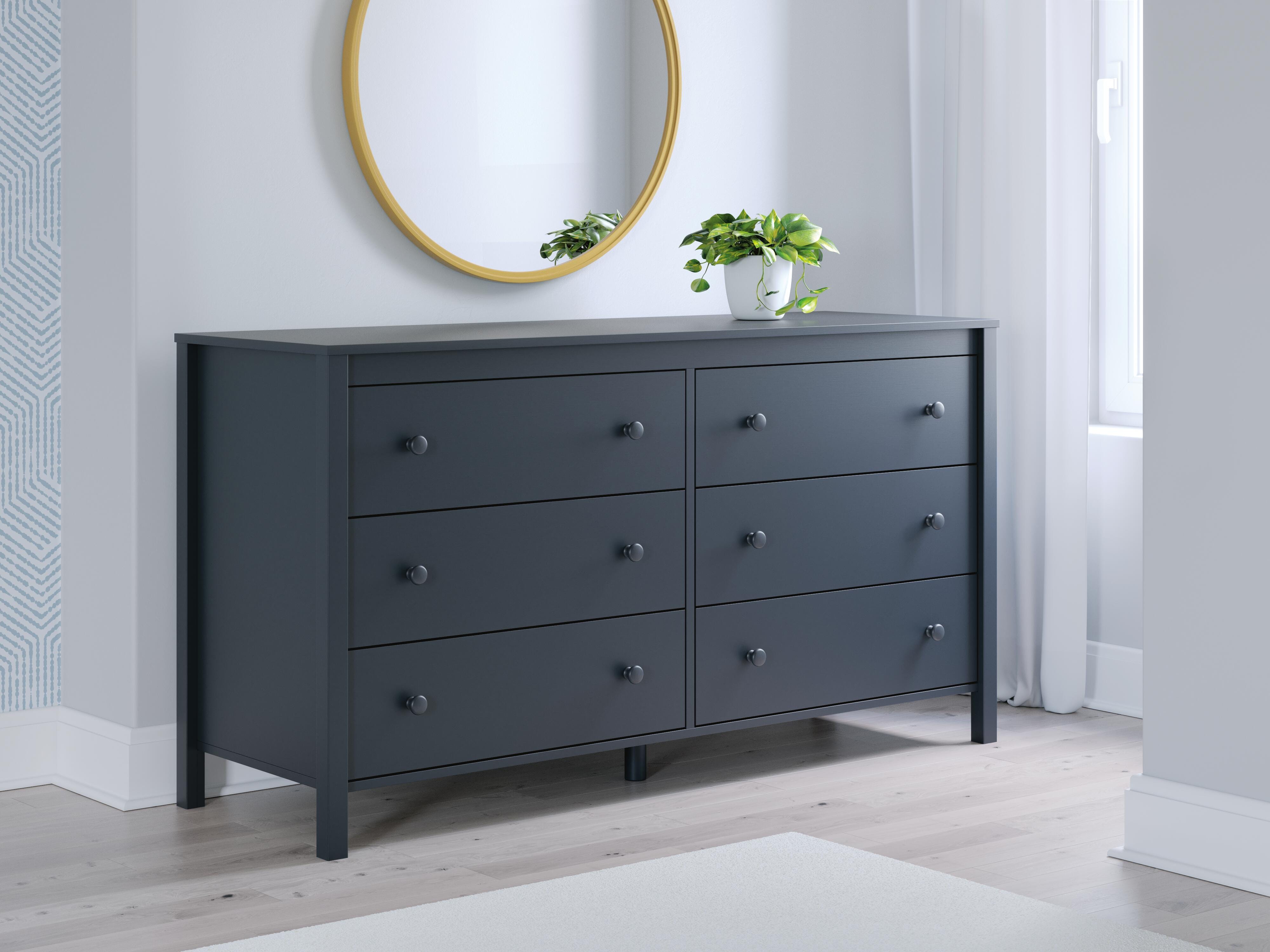 Click here for Simmenfort 6 Drawer Dresser  Navy Blue prices