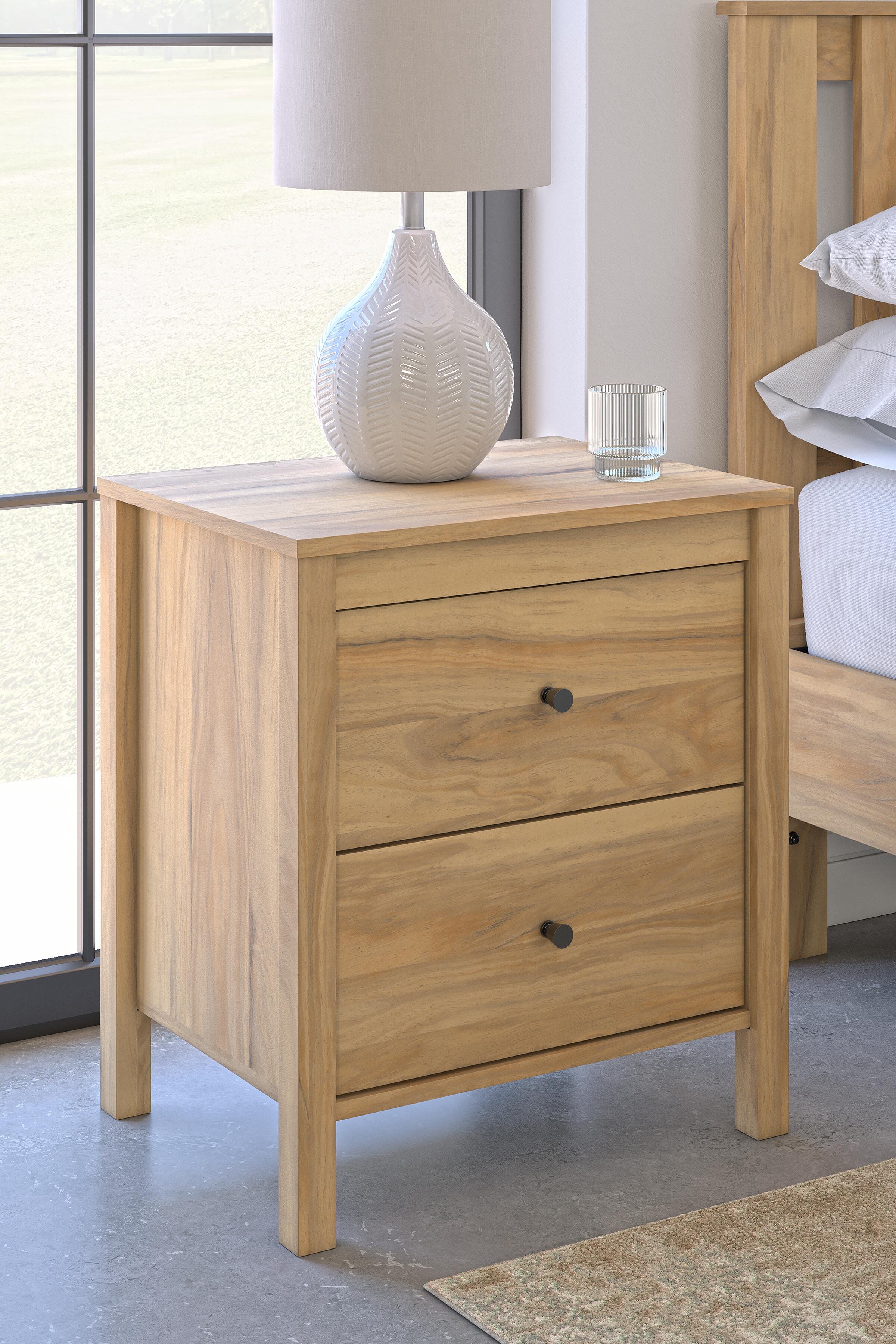 Click here for Bermacy 22 2 Drawer Nightstand  Light Brown prices