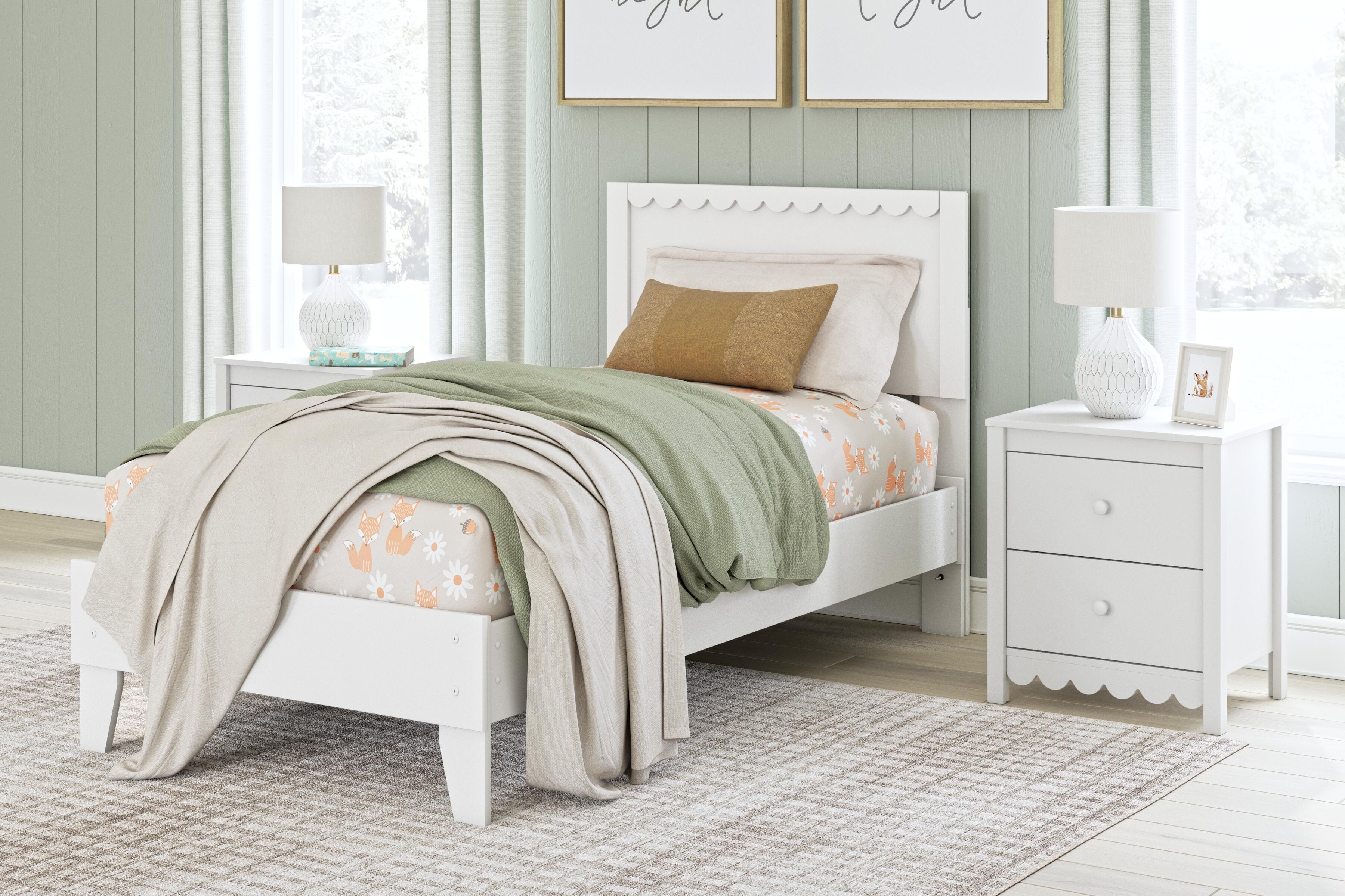 Click here for Hallityn Twin Panel Platform Bed  White prices