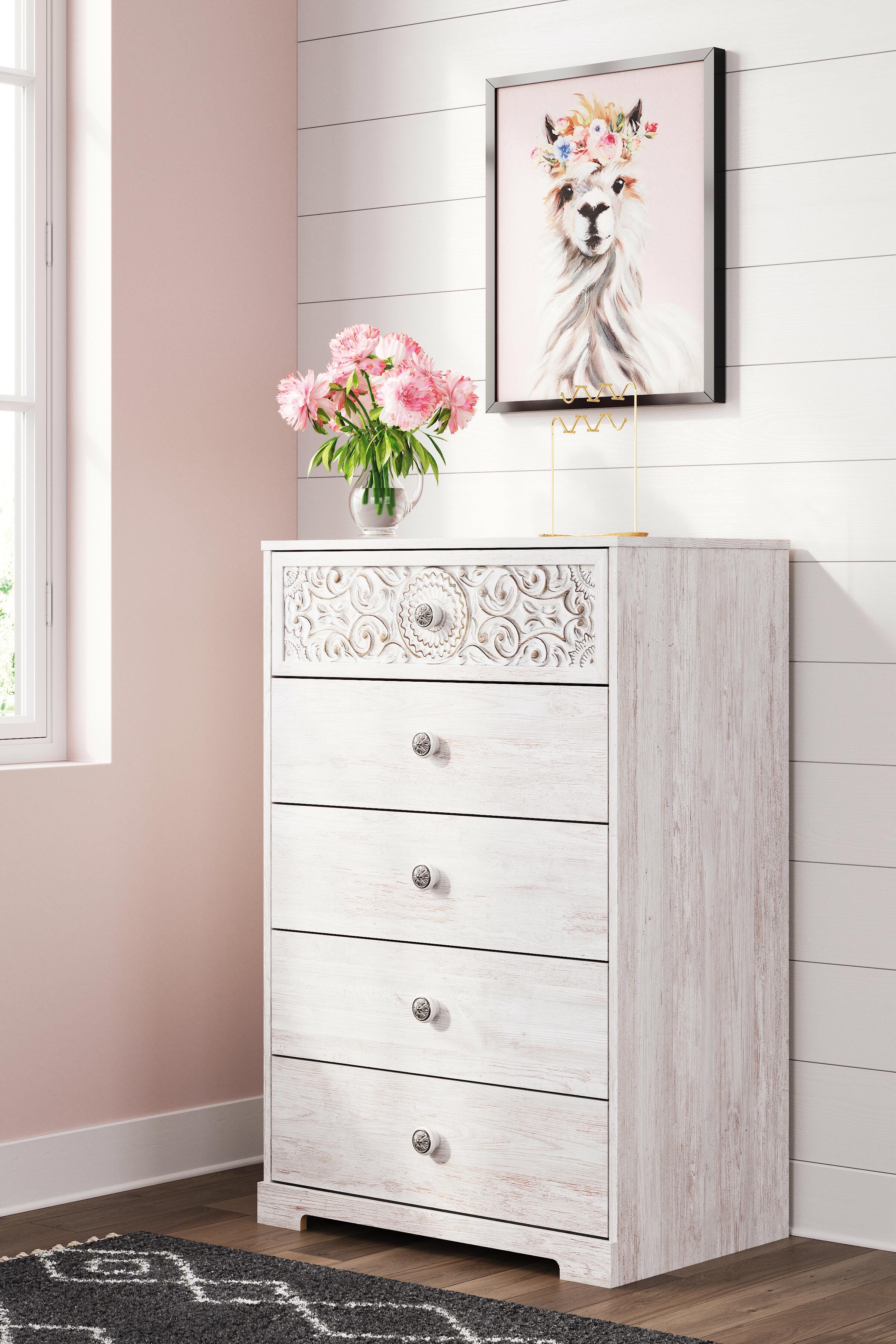 Click here for Paxberry 5 Drawer Chest of Drawers  Whitewash prices