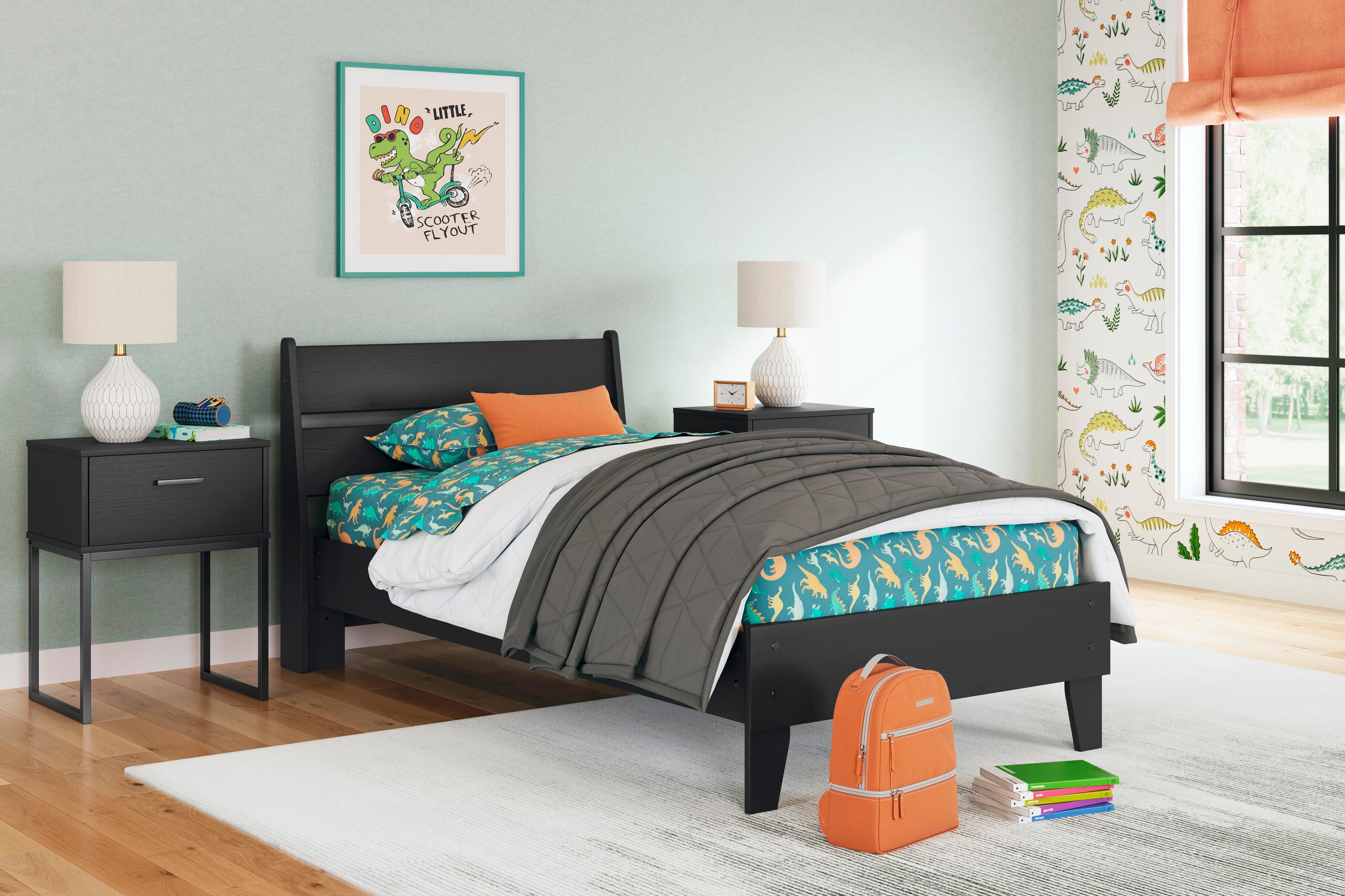 Click here for Socalle Twin Panel Platform Bed  Black prices