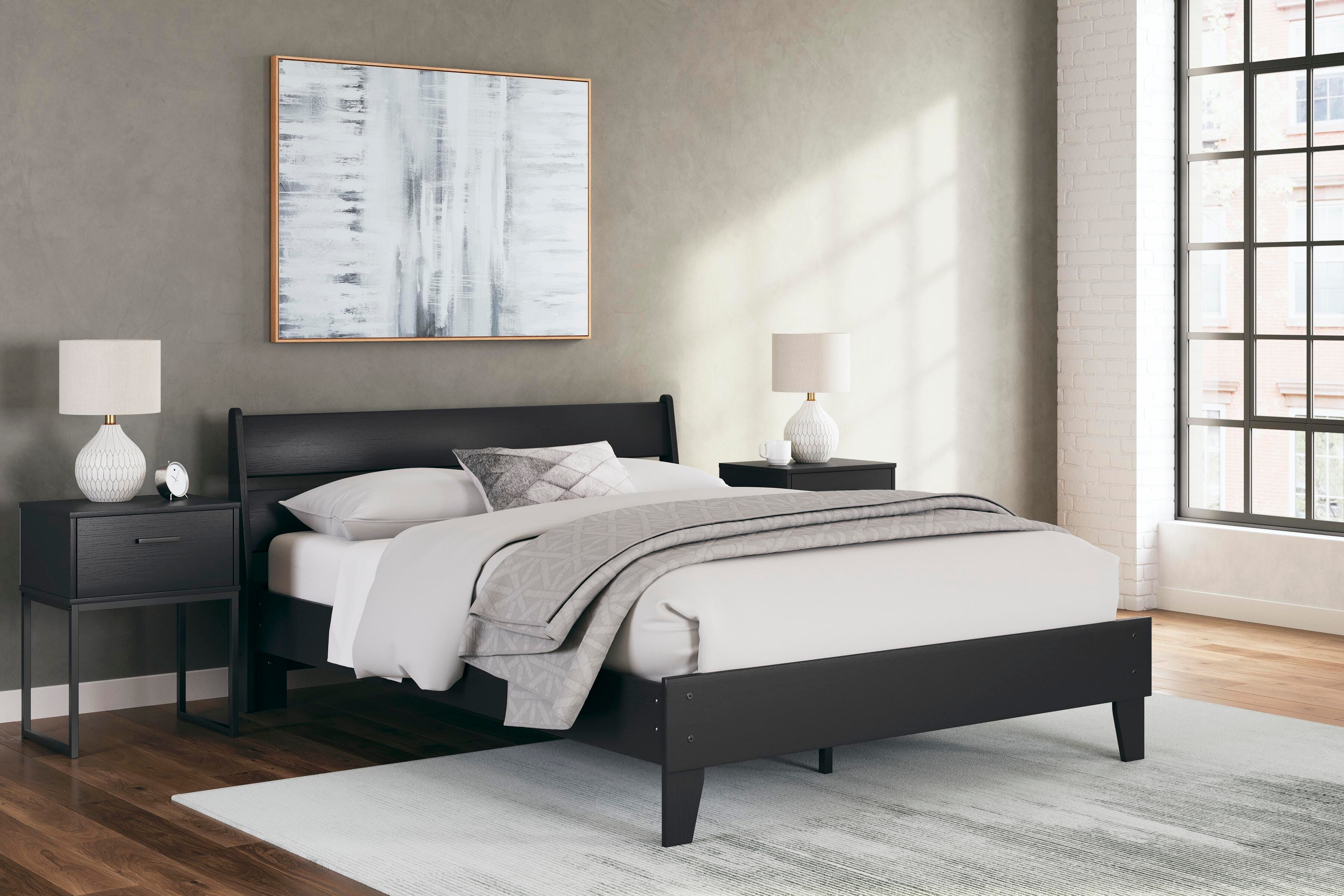 Click here for Socalle Queen Panel Platform Bed  Black prices