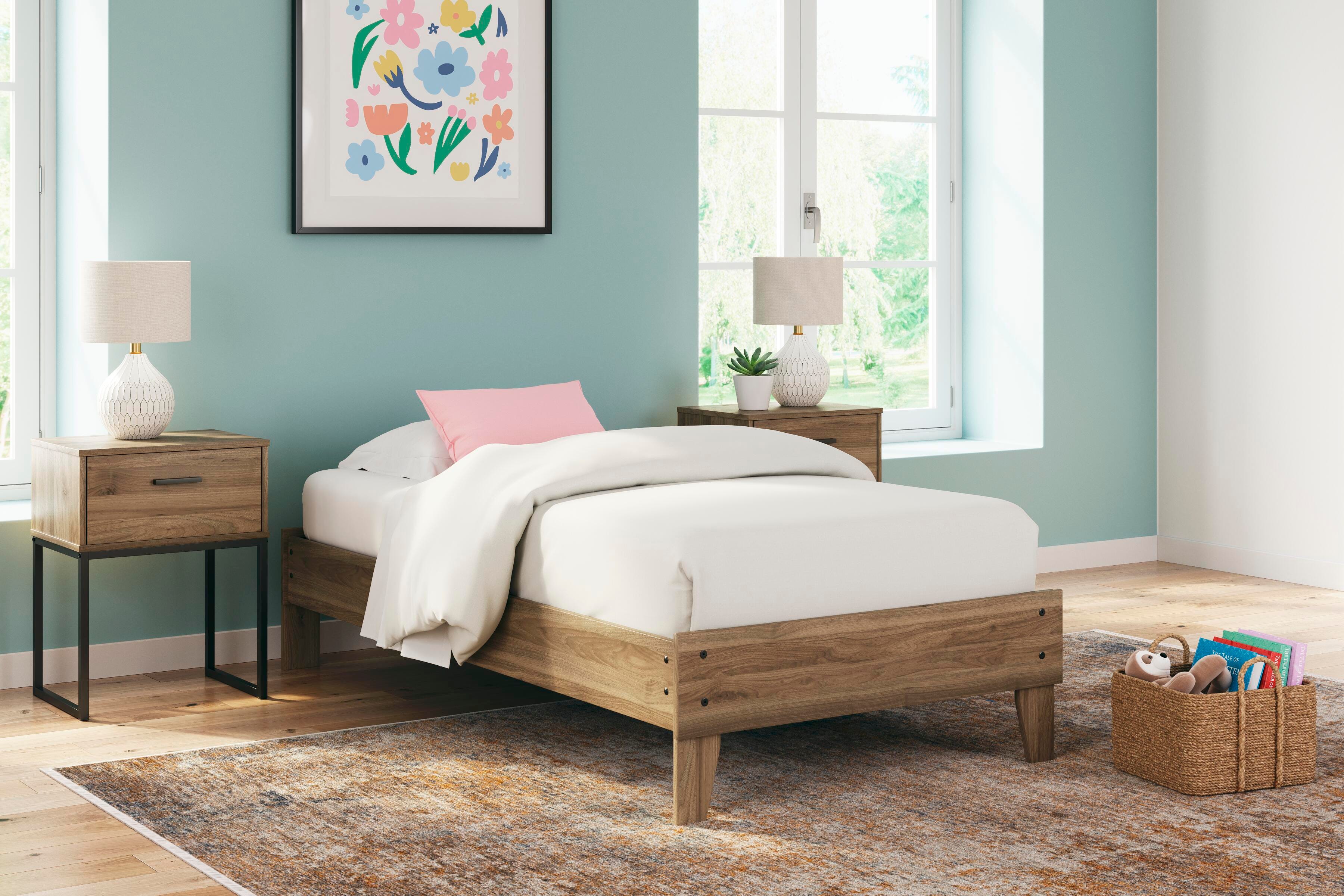 Click here for Deanlow Twin Platform Bed  Honey prices