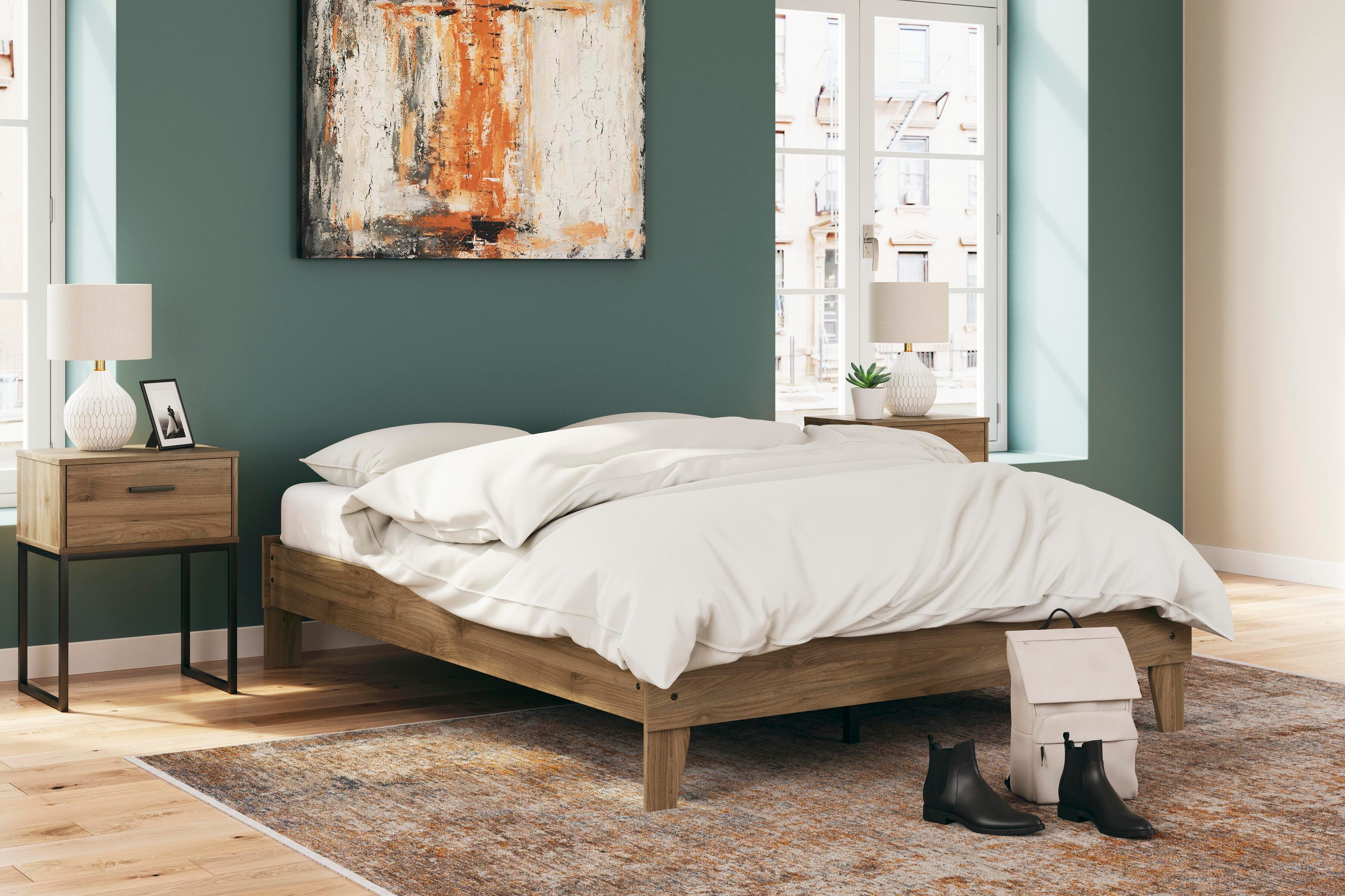 Click here for Deanlow Queen Platform Bed  Honey prices