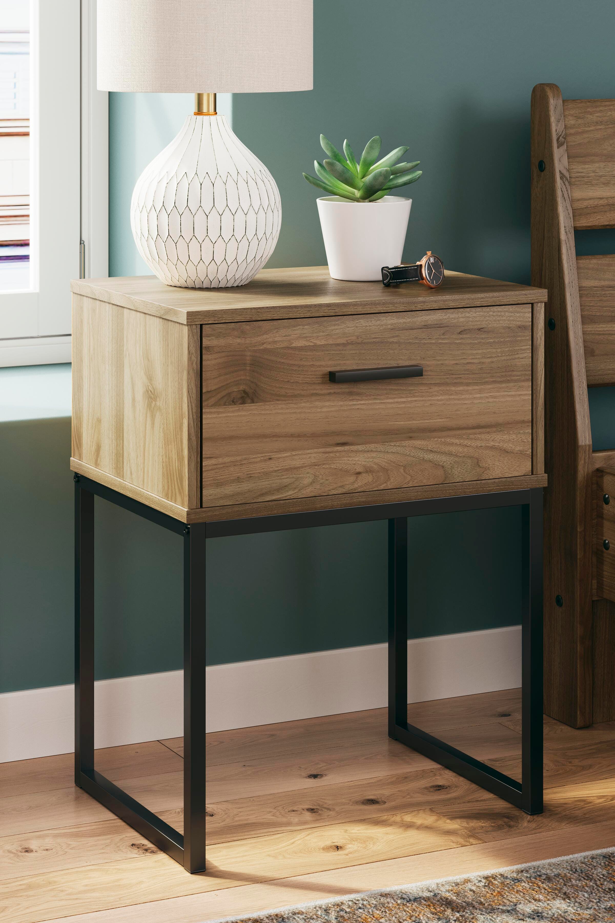 Click here for Deanlow 20 1 Drawer Nightstand  Honey prices