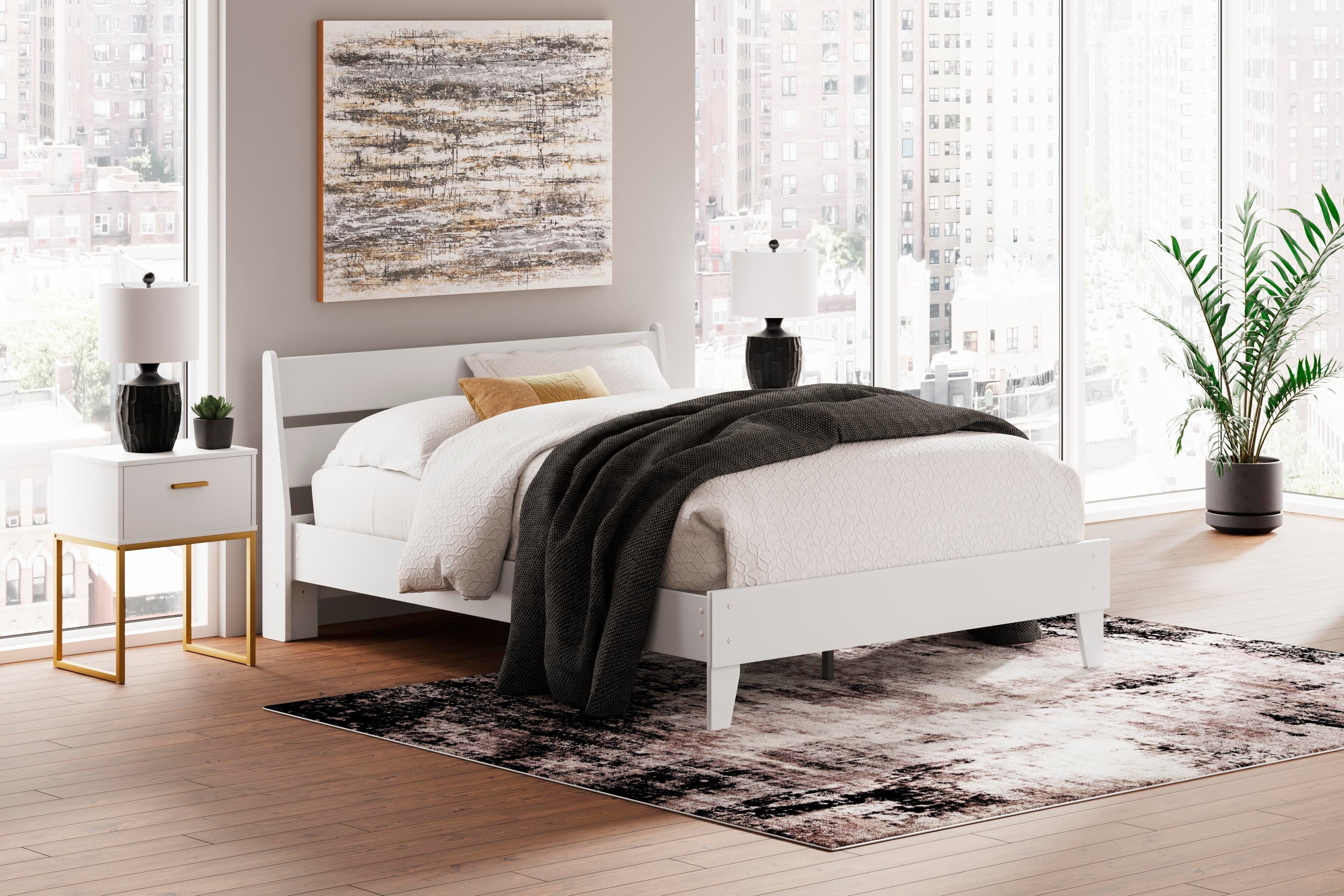 Click here for Socalle Queen Panel Platform Bed  Two-tone prices