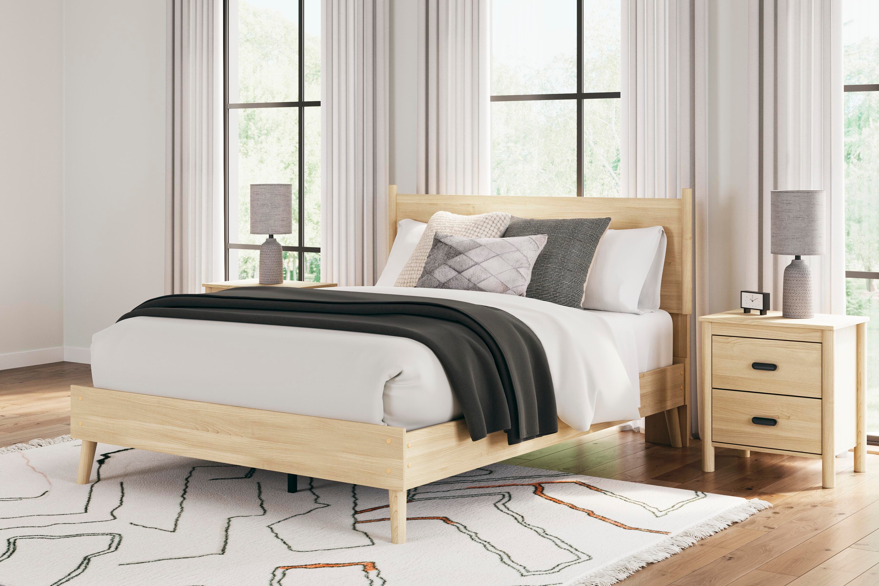Click here for Cabinella Queen Platform Panel Bed  Tan prices