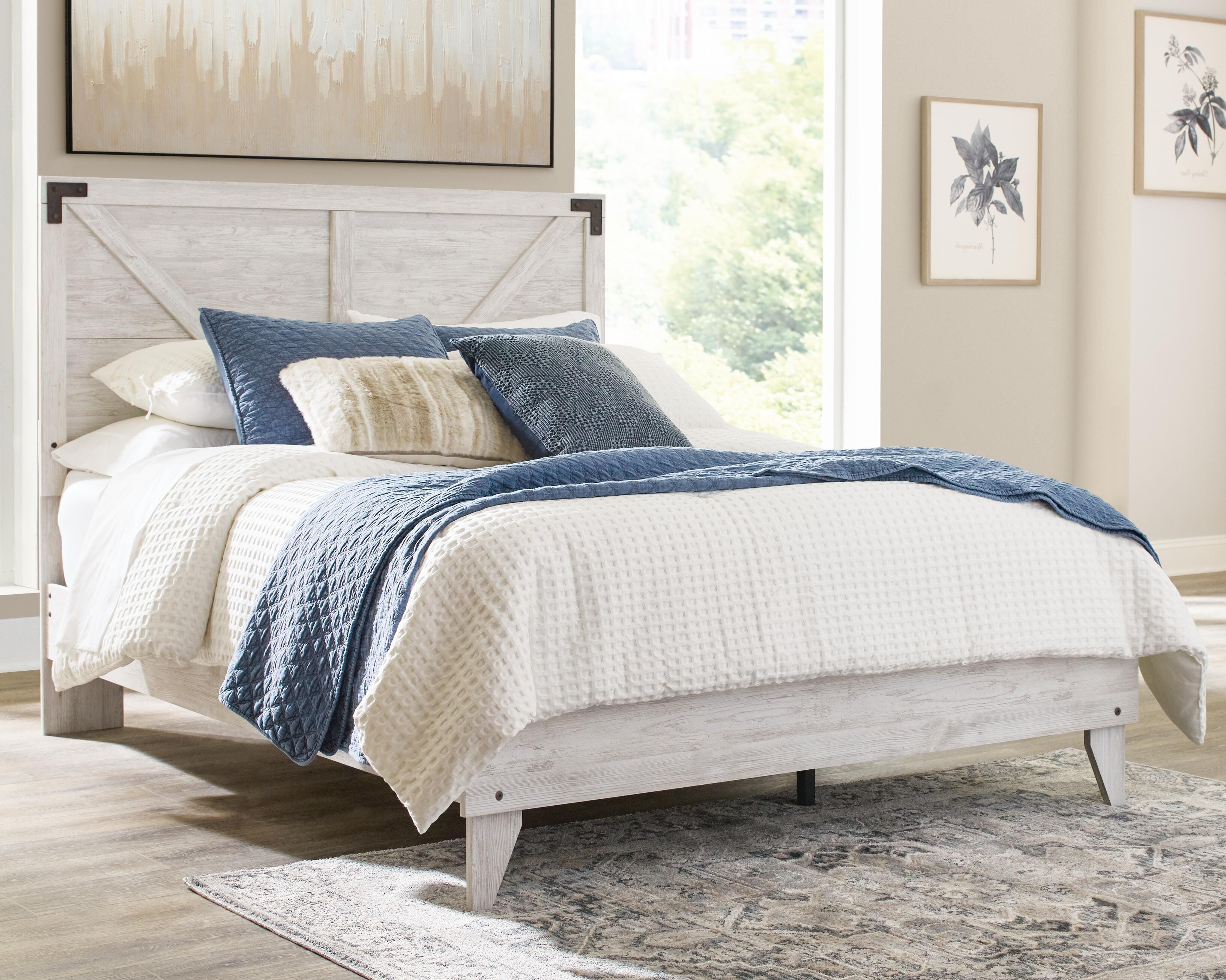 Click here for Shawburn Queen Crossbuck Panel Platform Bed  White... prices