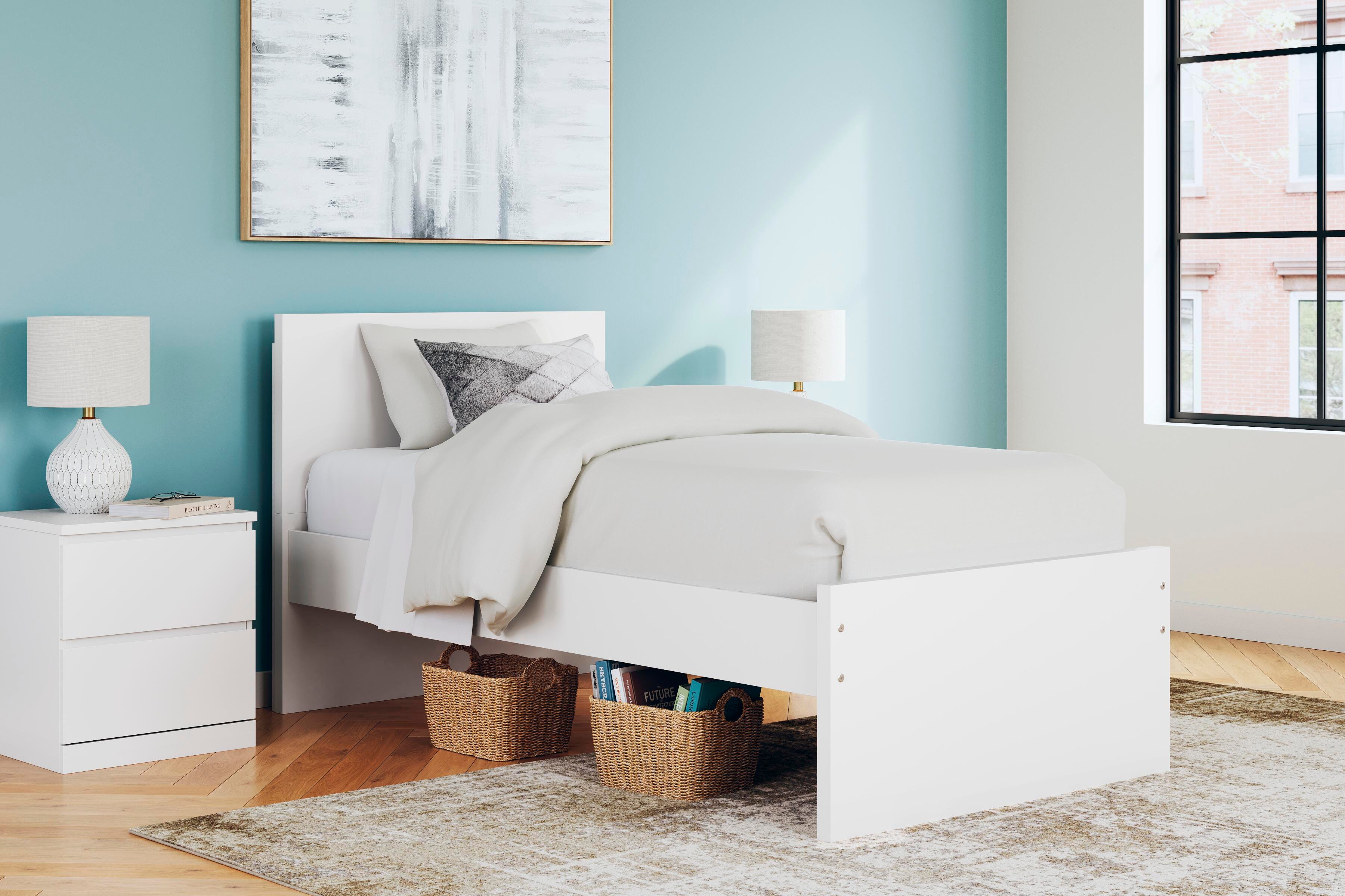 Click here for Onita Twin Panel Platform Bed  White prices