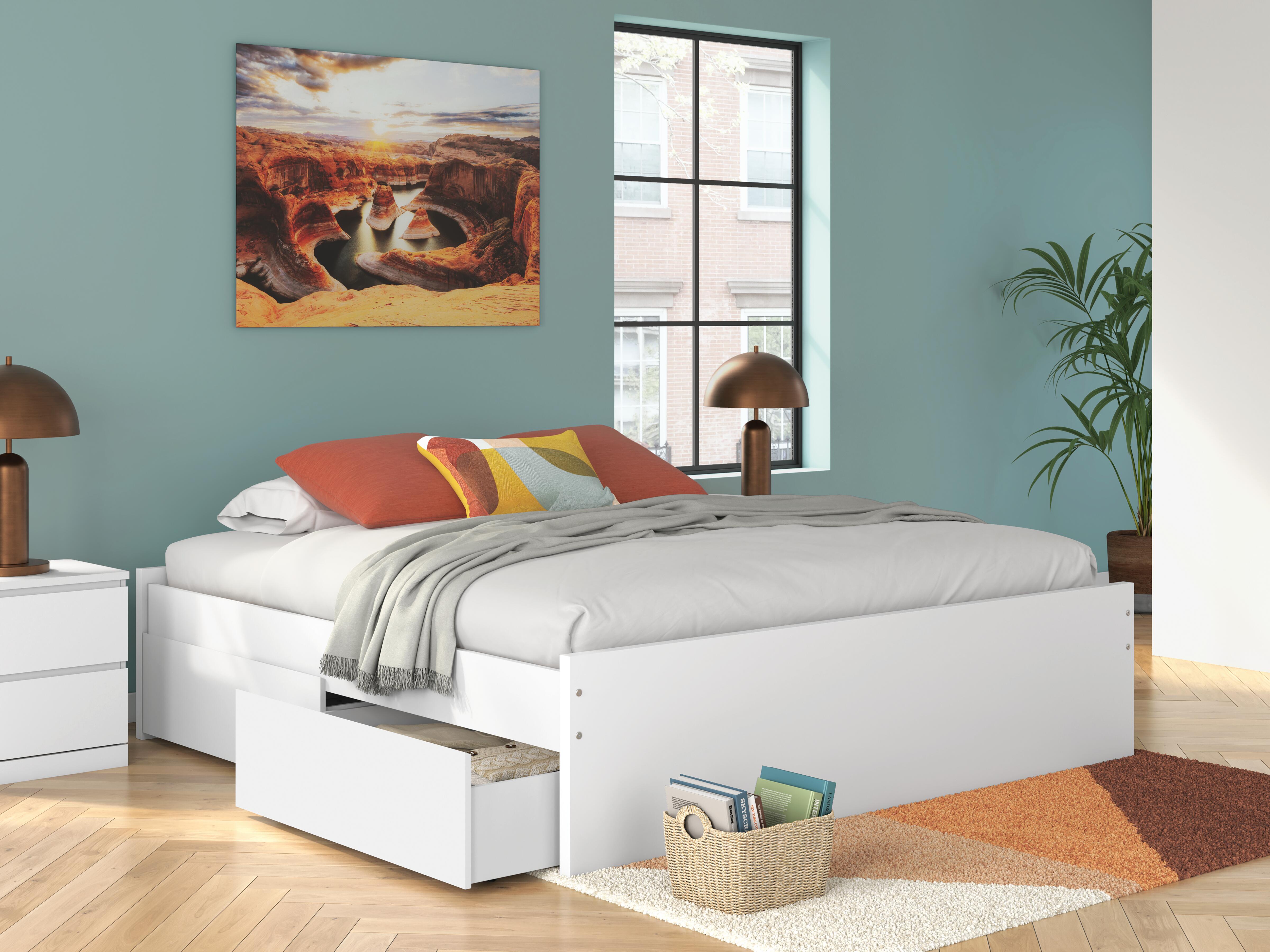 Click here for Onita King Platform Bed with 2 Side Storage  White prices
