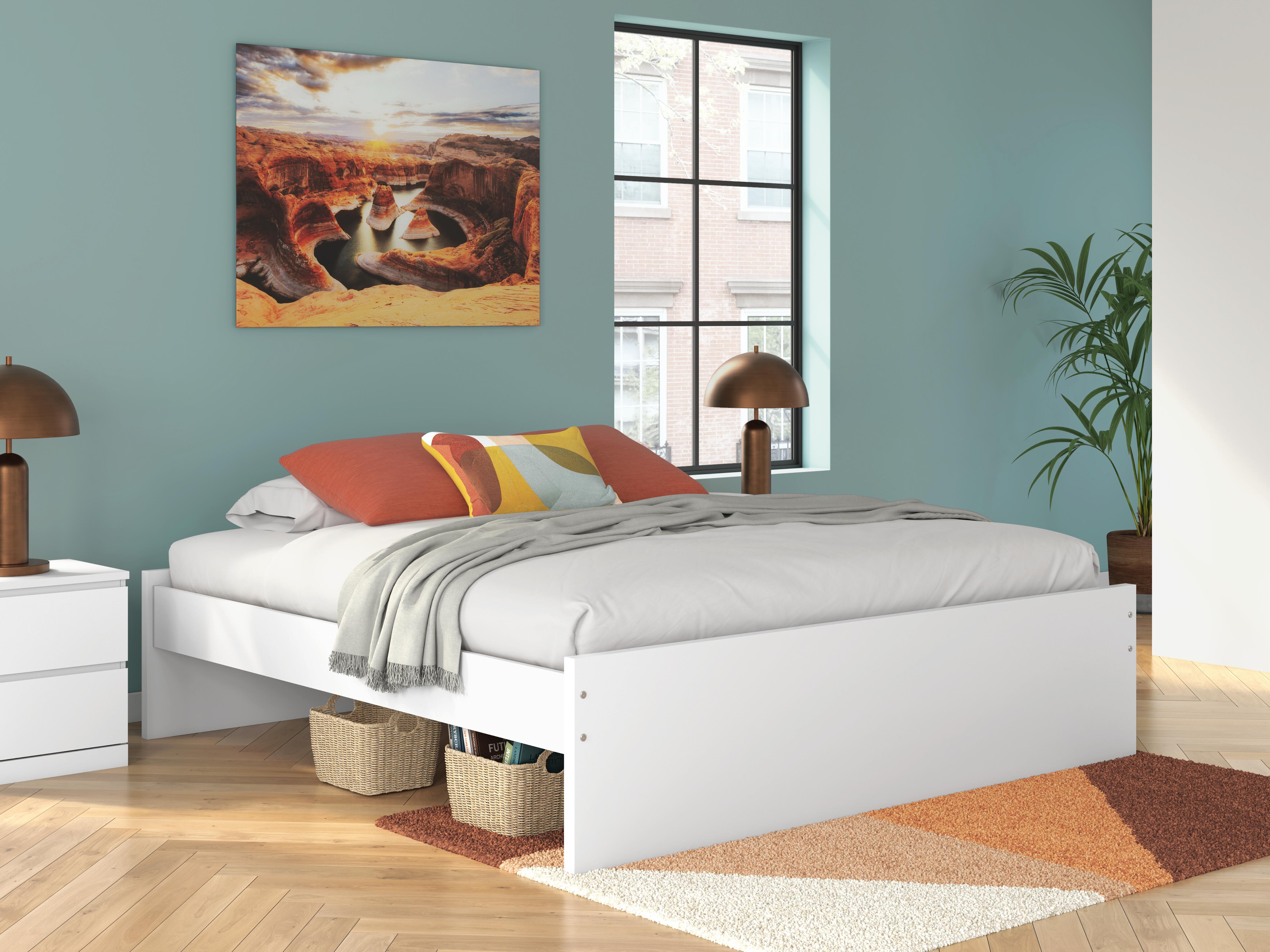 Click here for Onita King Platform Bed  White prices