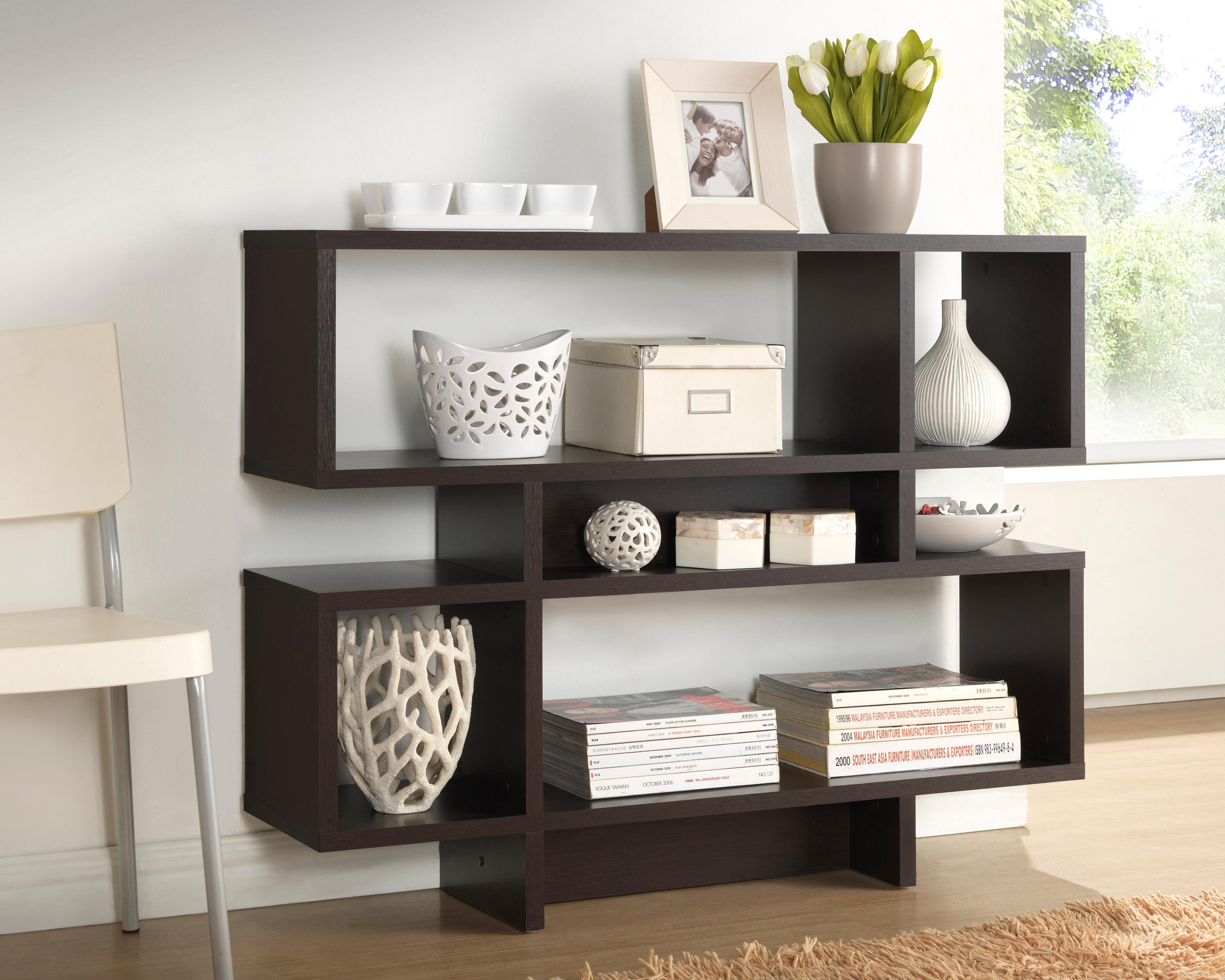 Click here for Three Level Modern Bookshelf  Dark Brown prices