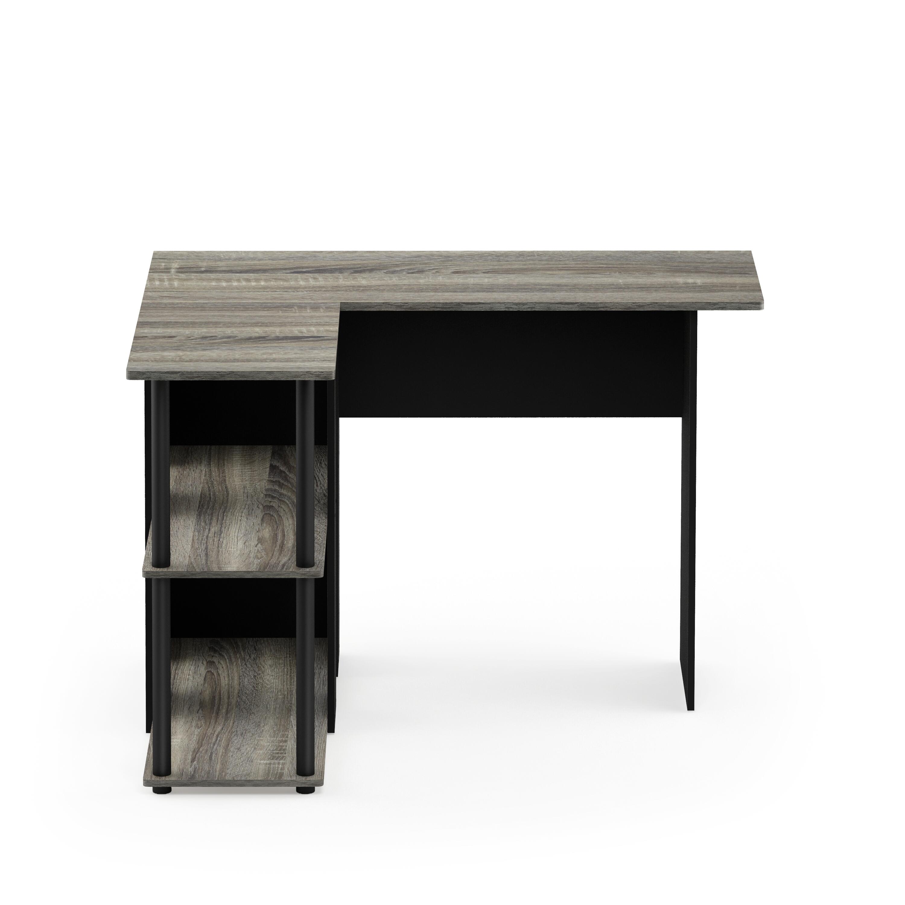 Click here for L-Shaped Desk with Bookshelf  Gray/Black prices