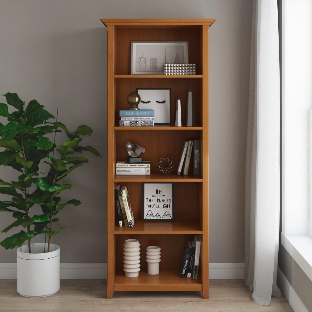 Click here for Simpli Home Amherst 5 Shelf Bookcase  Brown prices